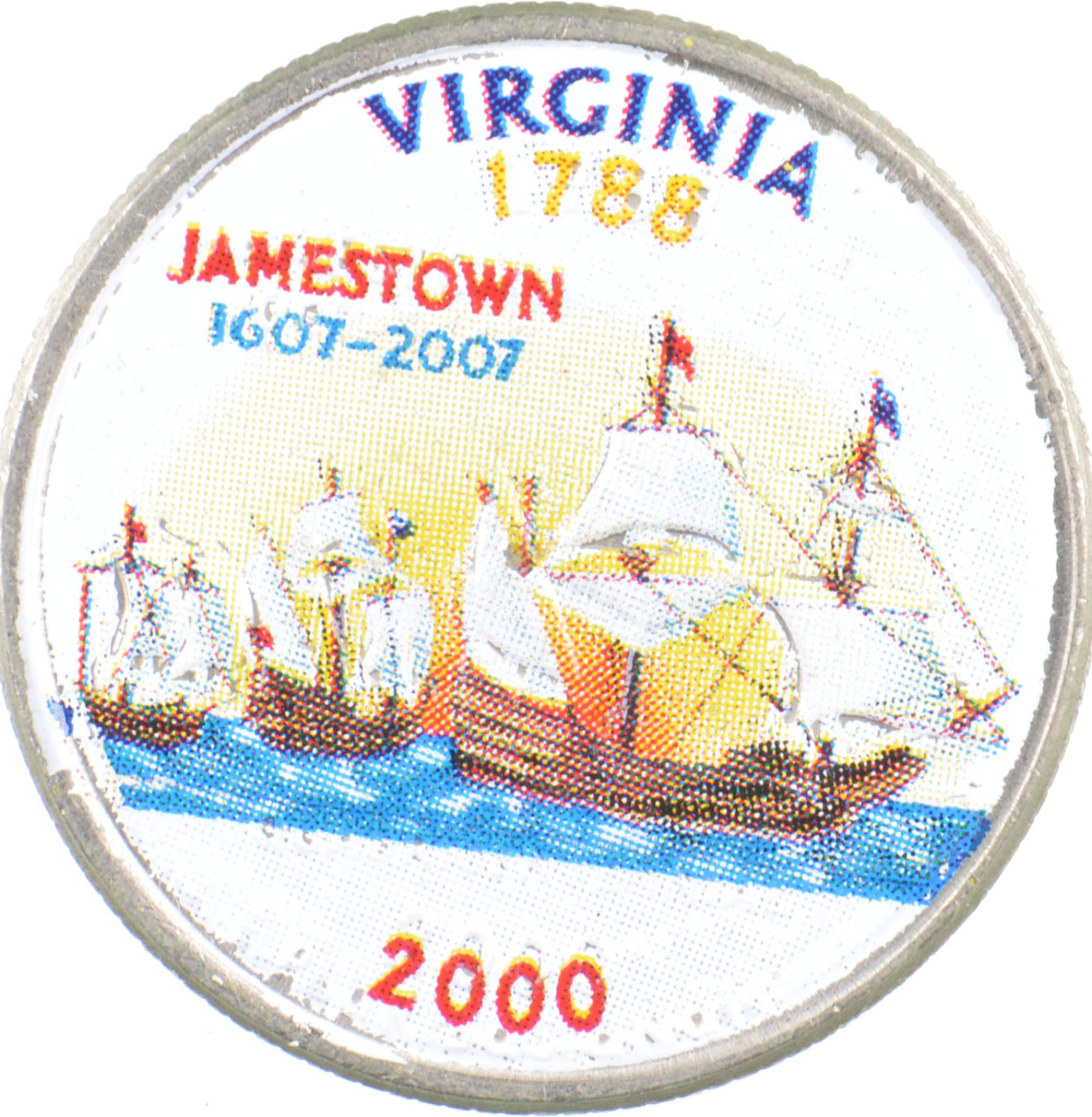 Custom - COLORIZED - 2000-P Virginia State Quarter - High Collectible ...