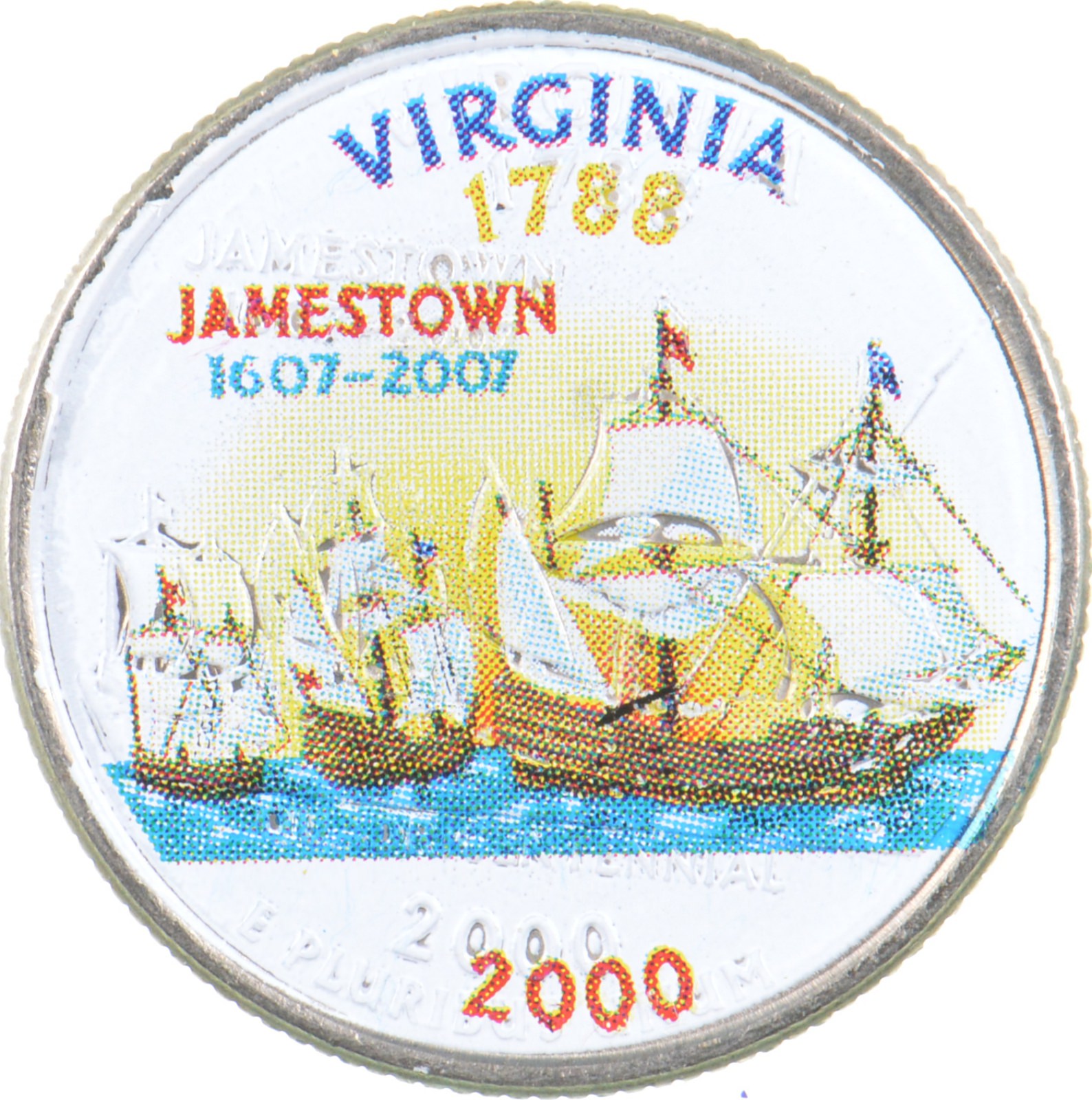 Custom - COLORIZED - 2000-P Virginia State Quarter - High Collectible ...