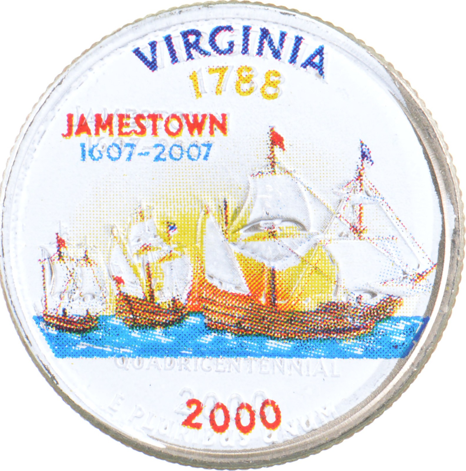 Custom - COLORIZED - 2000-P Virginia State Quarter - High Collectible ...