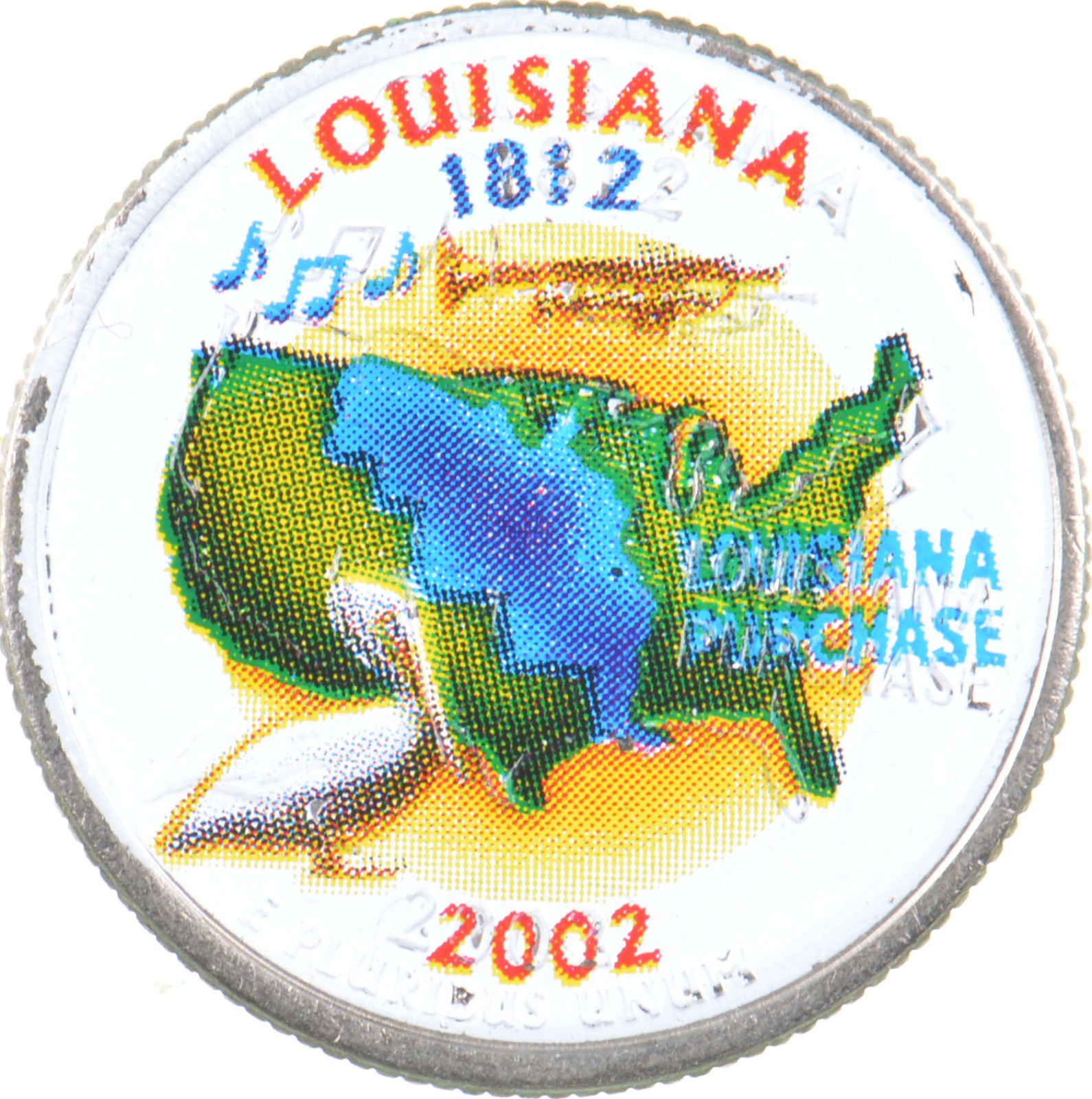 Custom - COLORIZED - 2002-D Louisiana State Quarter - High Collectible ...