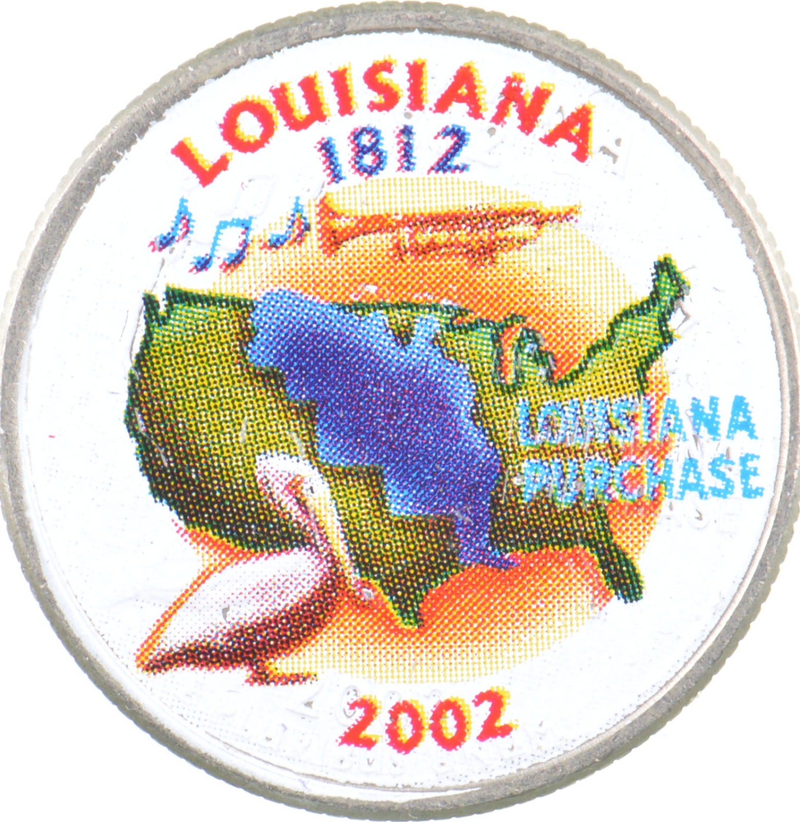 Custom - COLORIZED - 2002-D Louisiana State Quarter - High Collectible ...