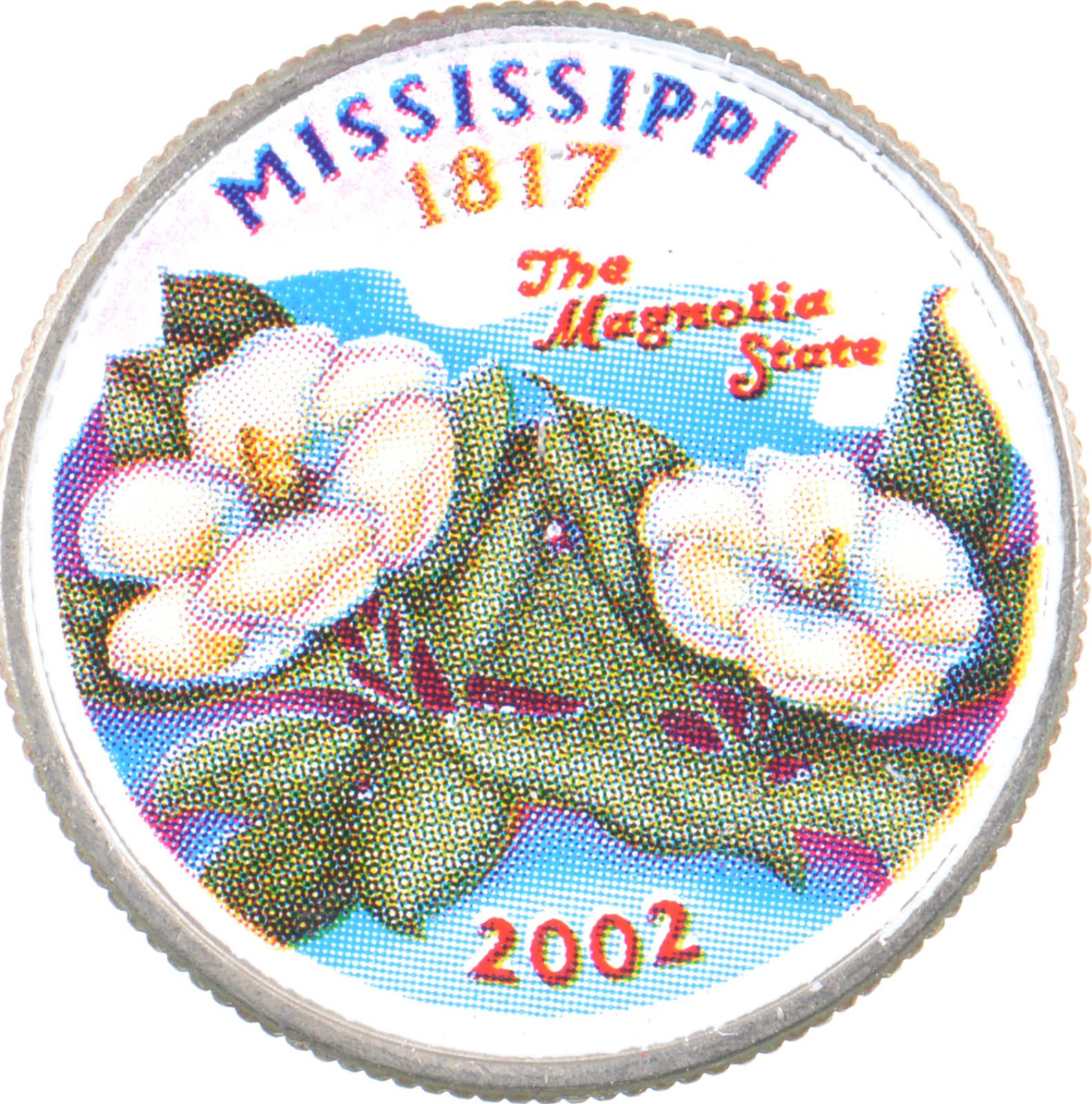 Custom - COLORIZED - 2002-P Mississippi State Quarter - High ...