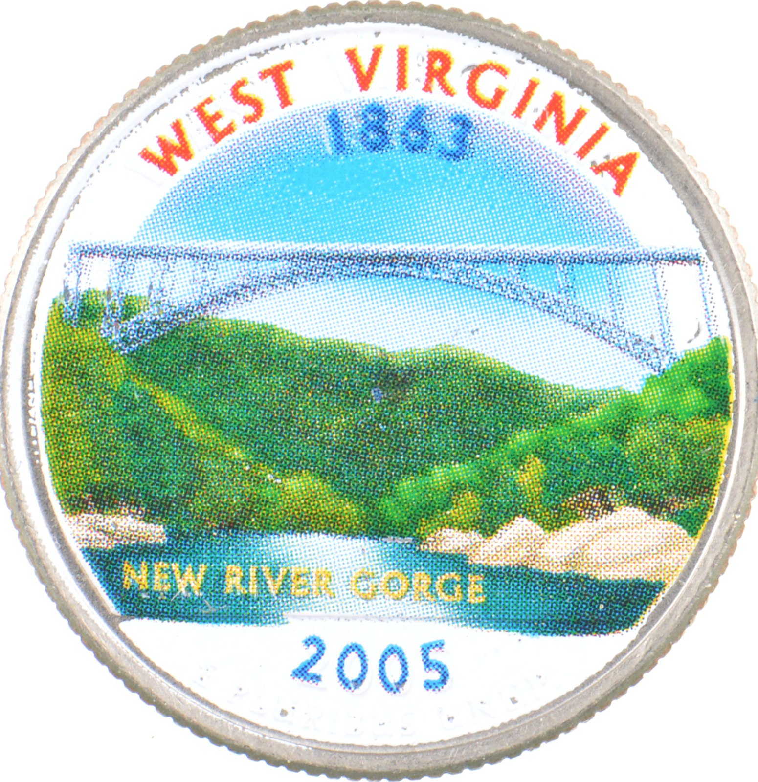 Custom - COLORIZED - 2005-D West Virginia State Quarter - High ...