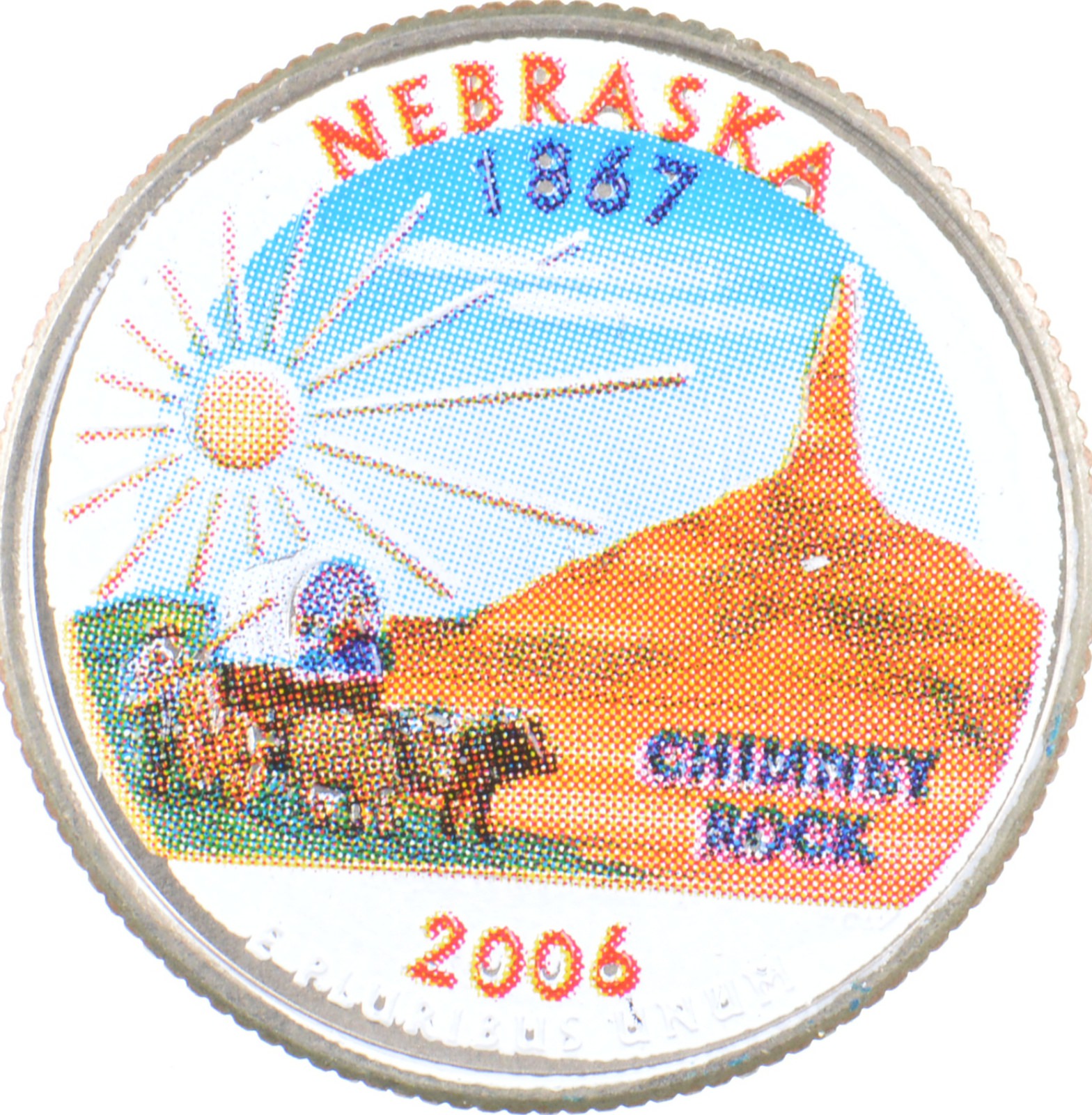Custom - COLORIZED - 2006-P Nebraska State Quarter - High Collectible ...