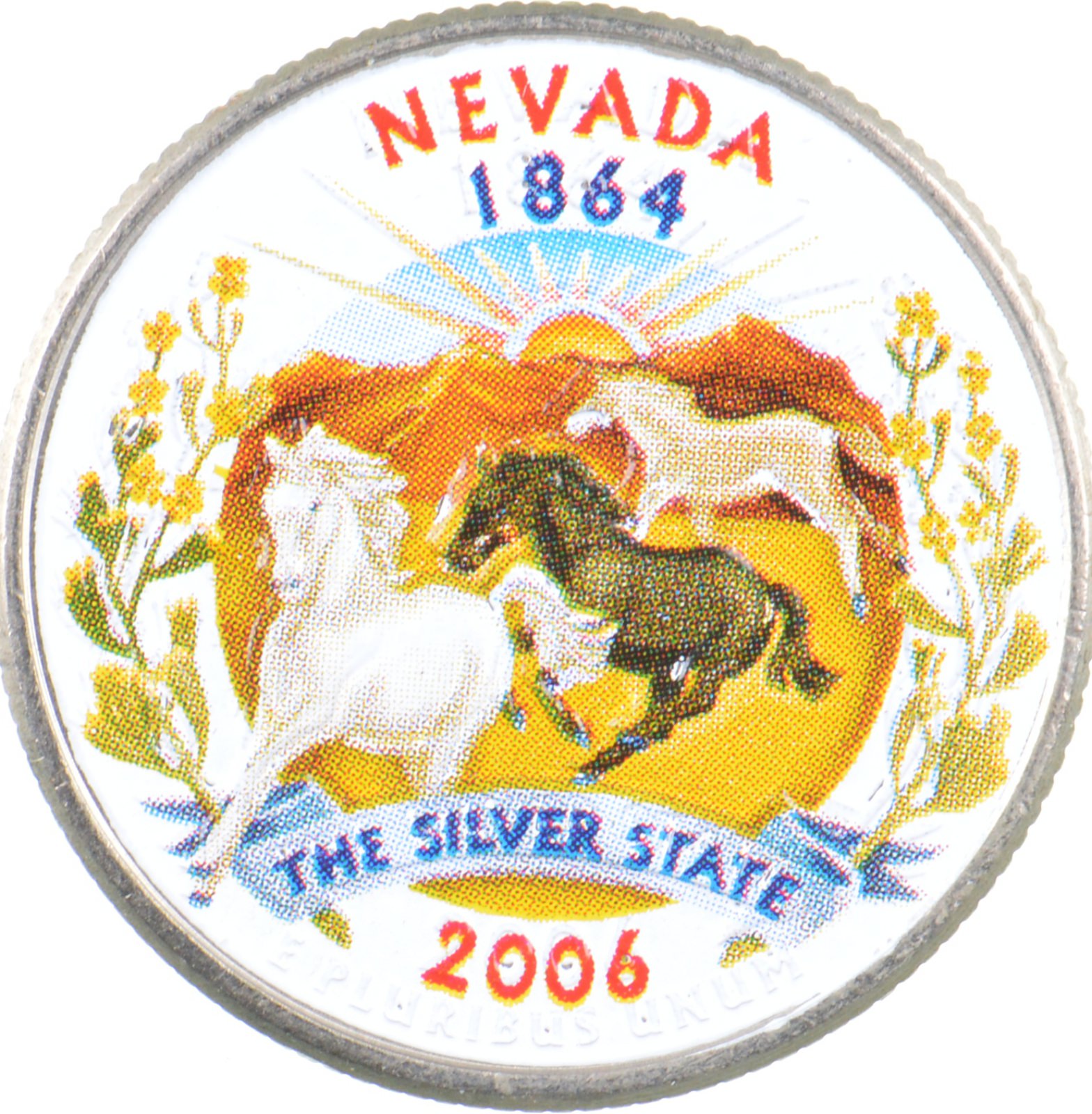 Custom - COLORIZED - 2006-P Nevada State Quarter - High Collectible ...