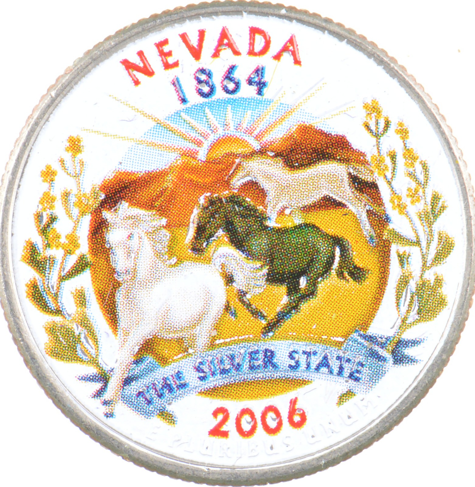Custom - COLORIZED - 2006-P Nevada State Quarter - High Collectible ...