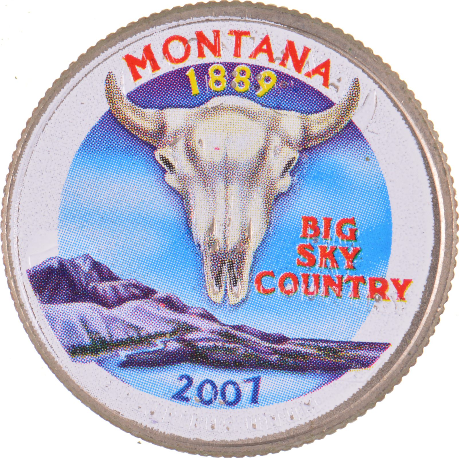 Custom - COLORIZED - 2007-D Montana State Quarter - High Collectible ...
