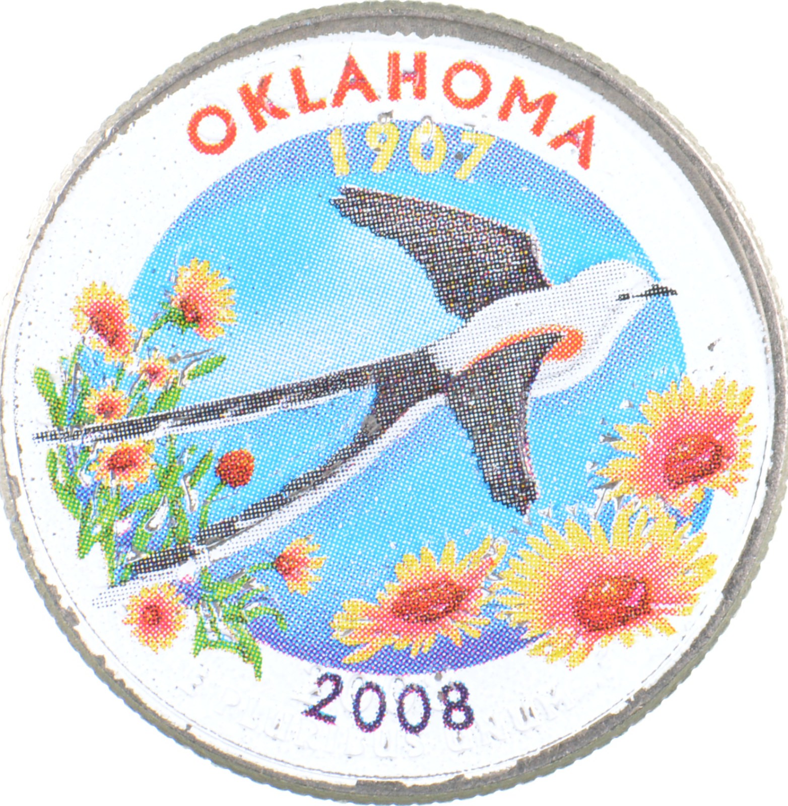 Custom - COLORIZED - 2008-D Oklahoma State Quarter - High Collectible ...