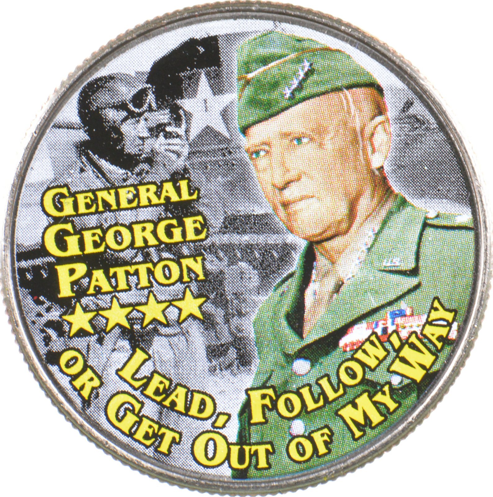 Custom - COLORIZED - Kennedy Half Dollar - General George Patton - High ...