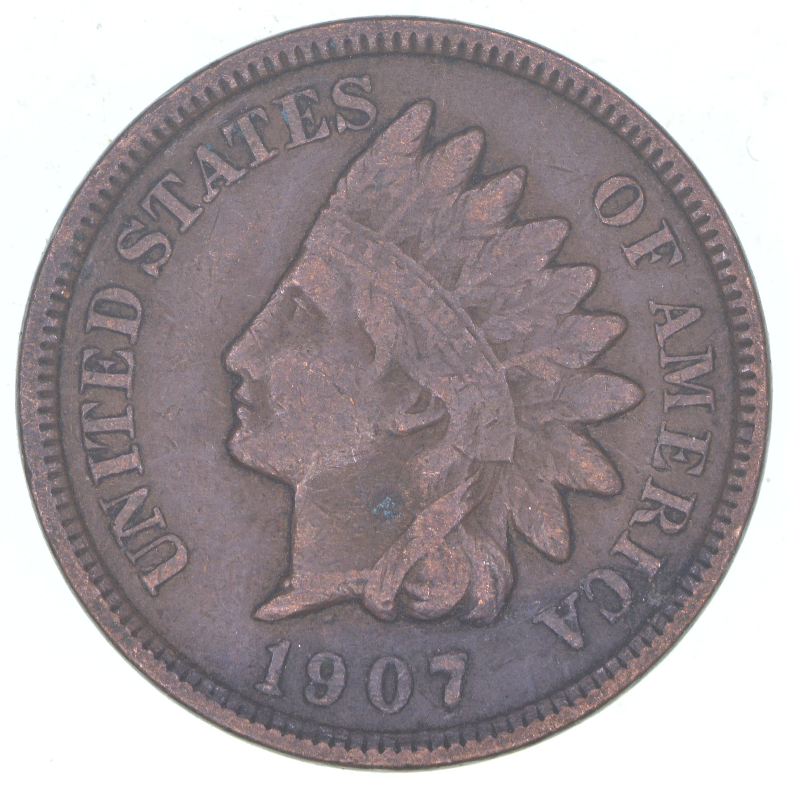 Detailed "Liberty" 1907 Indian Head Cent - Great Condition! | Property Room