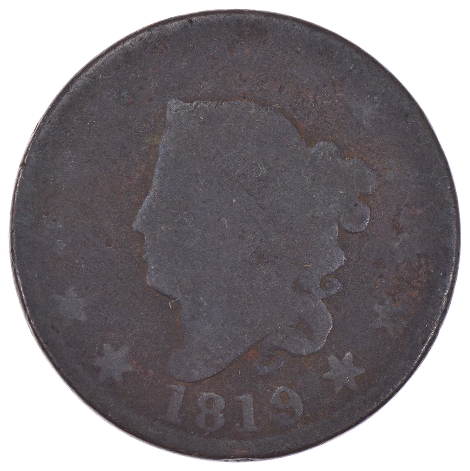 EARLY - 1819 - Liberty Head United States LARGE CENT - TOUGH Coin ...