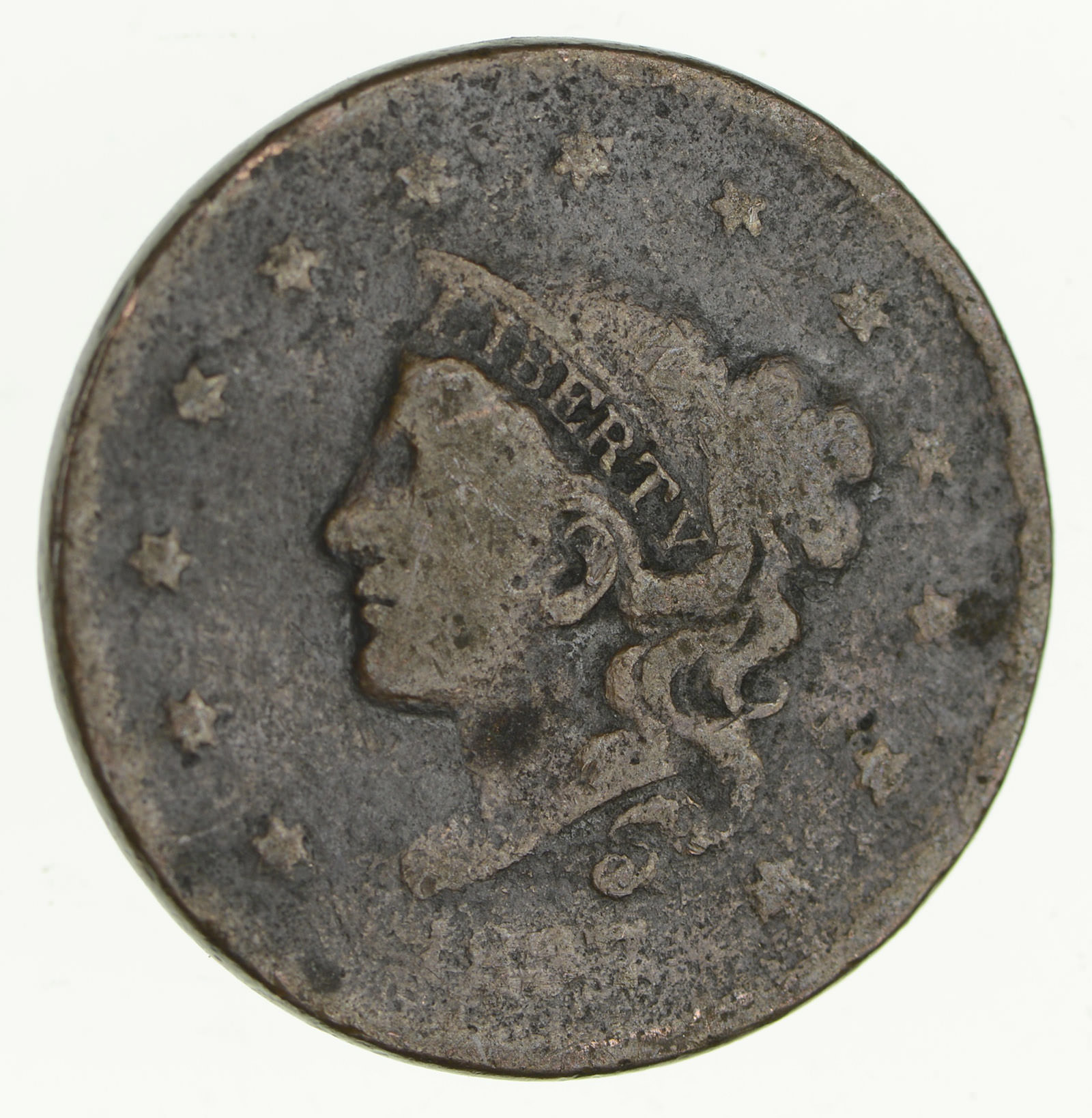 EARLY - 1837 - Liberty "Matron" Head United States LARGE CENT - TOUGH ...