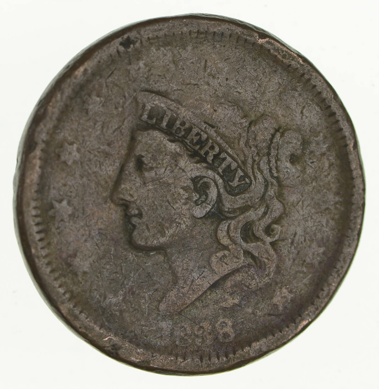 EARLY - 1838 - Liberty "Matron" Head United States LARGE CENT - TOUGH ...