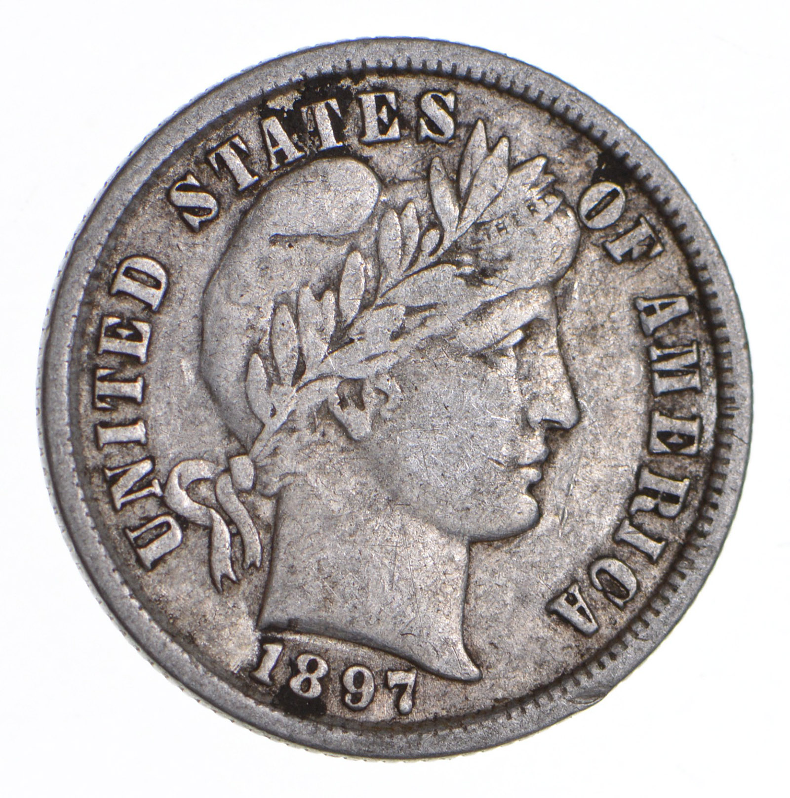 Early - 1897 Barber Silver Dime - 90% Silver - US Coin - Minted in ...