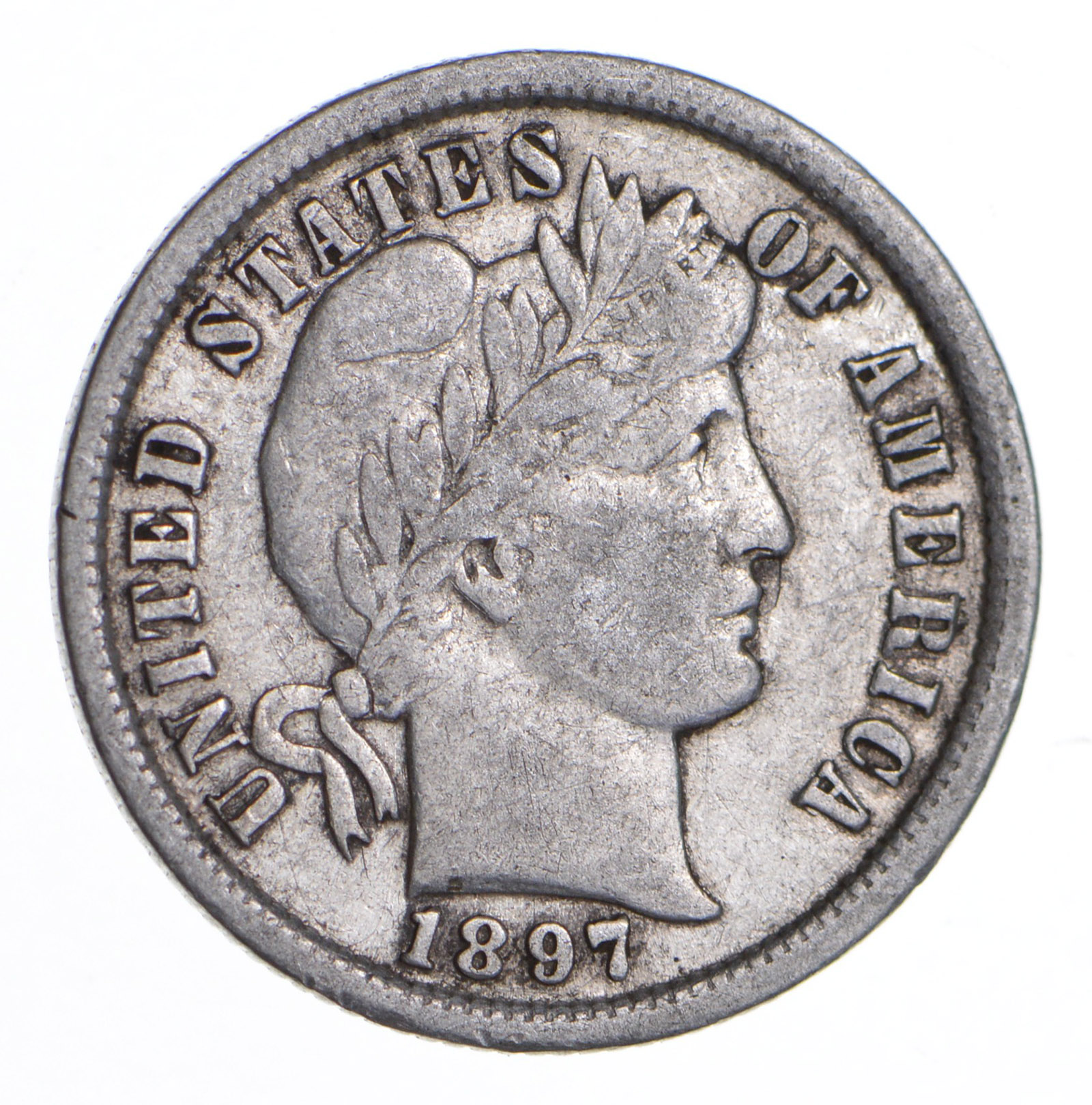 Early - 1897 Barber Silver Dime - 90% Silver - US Coin - Minted in ...