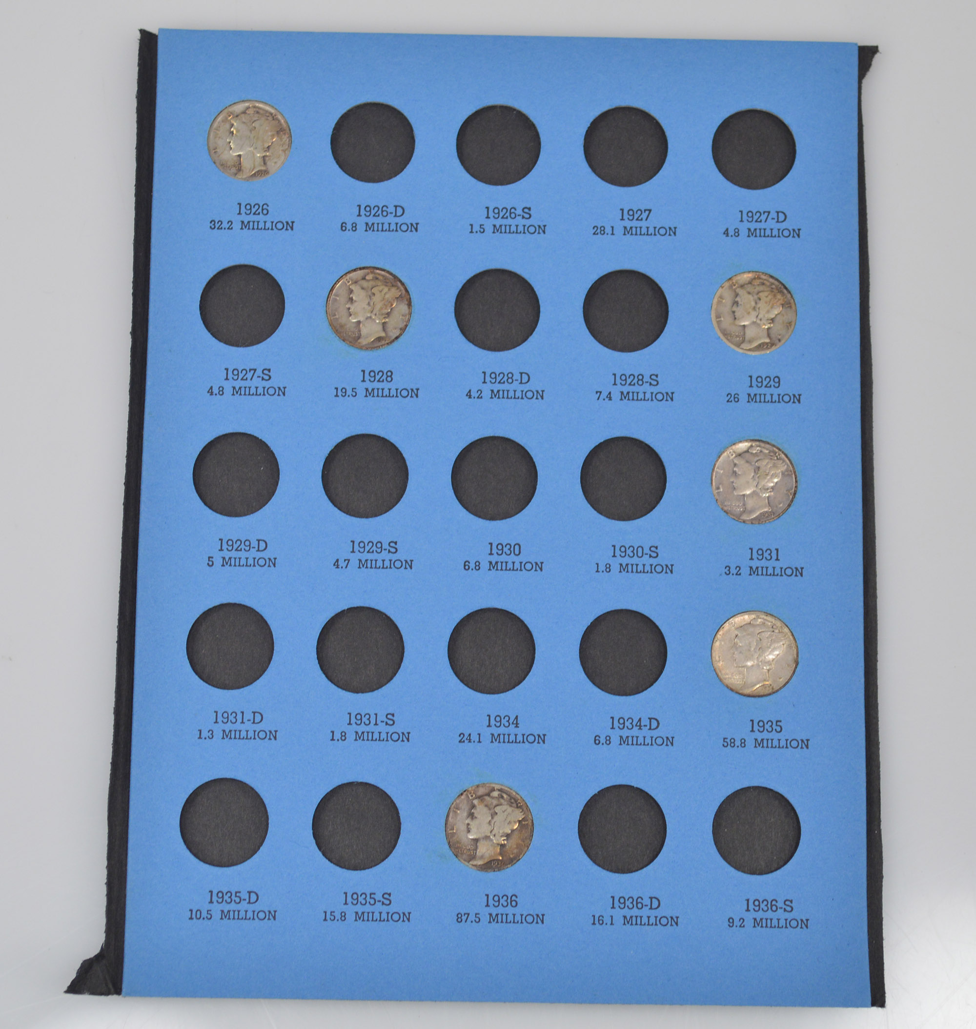 Early Dates - Mercury Silver Dime Collection - All Different Dates ...