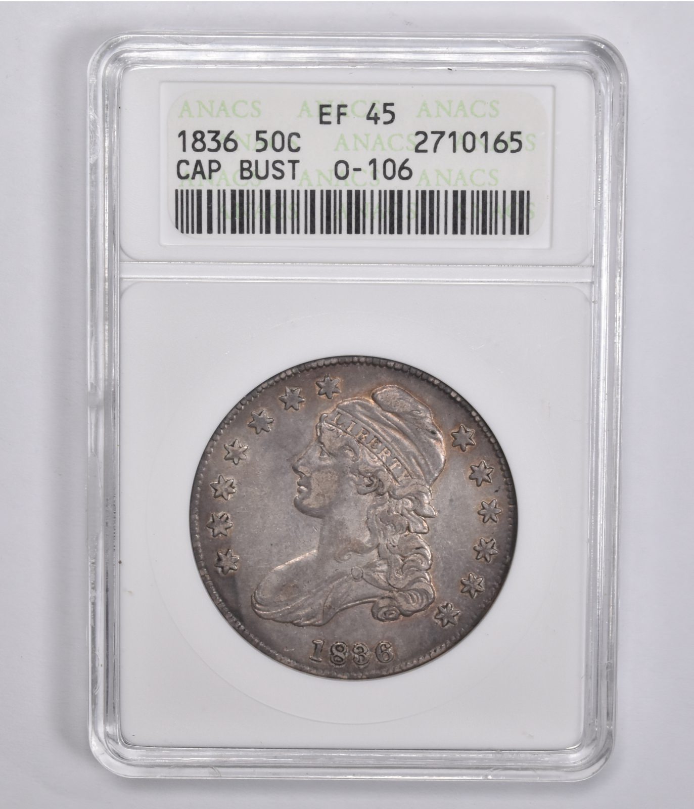 EF45 1836 Capped Bust Half Dollar O-106 ANACS | Property Room