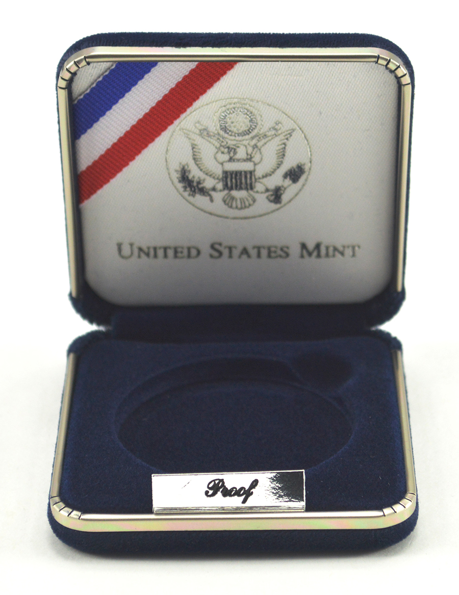 Empty Blue Velvet Commemorative Proof Silver Dollar Display Box ...