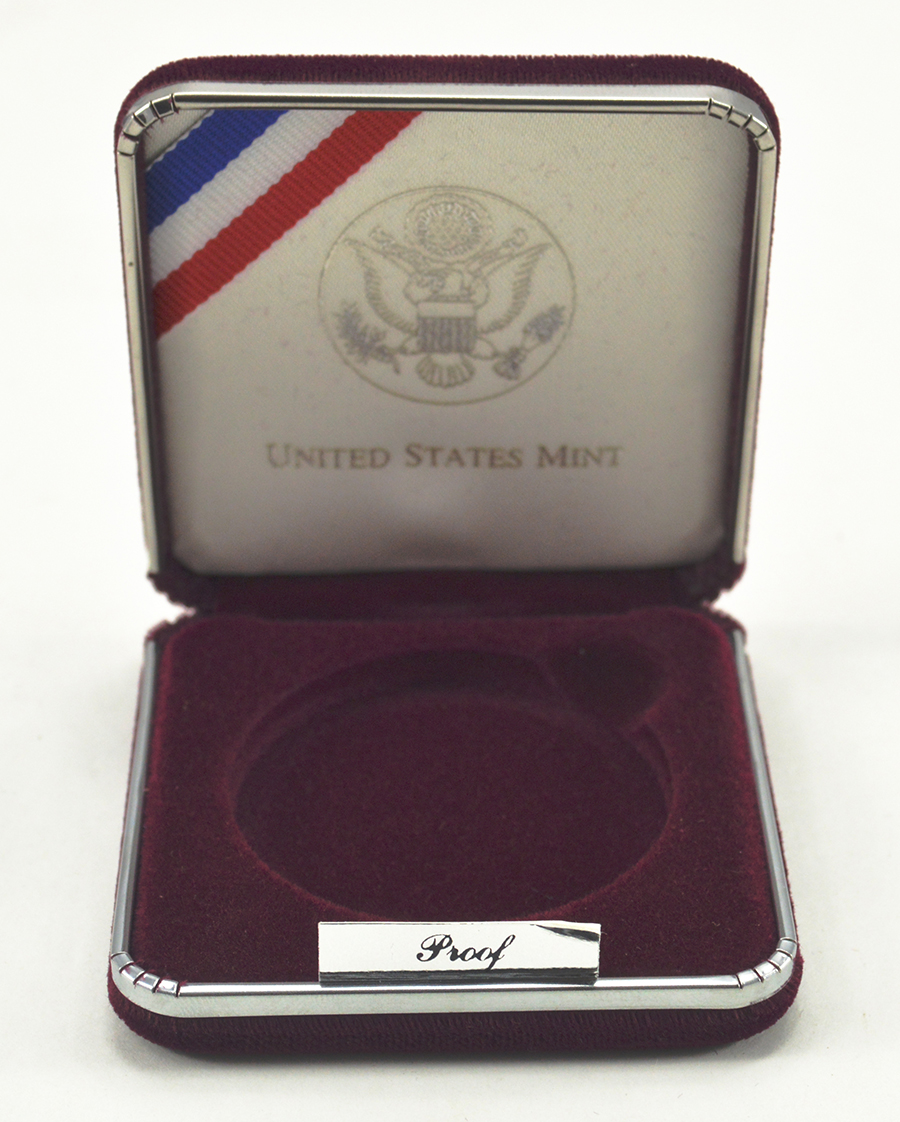 Empty Maroon Velvet Commemorative Proof Silver Dollar Display Box ...