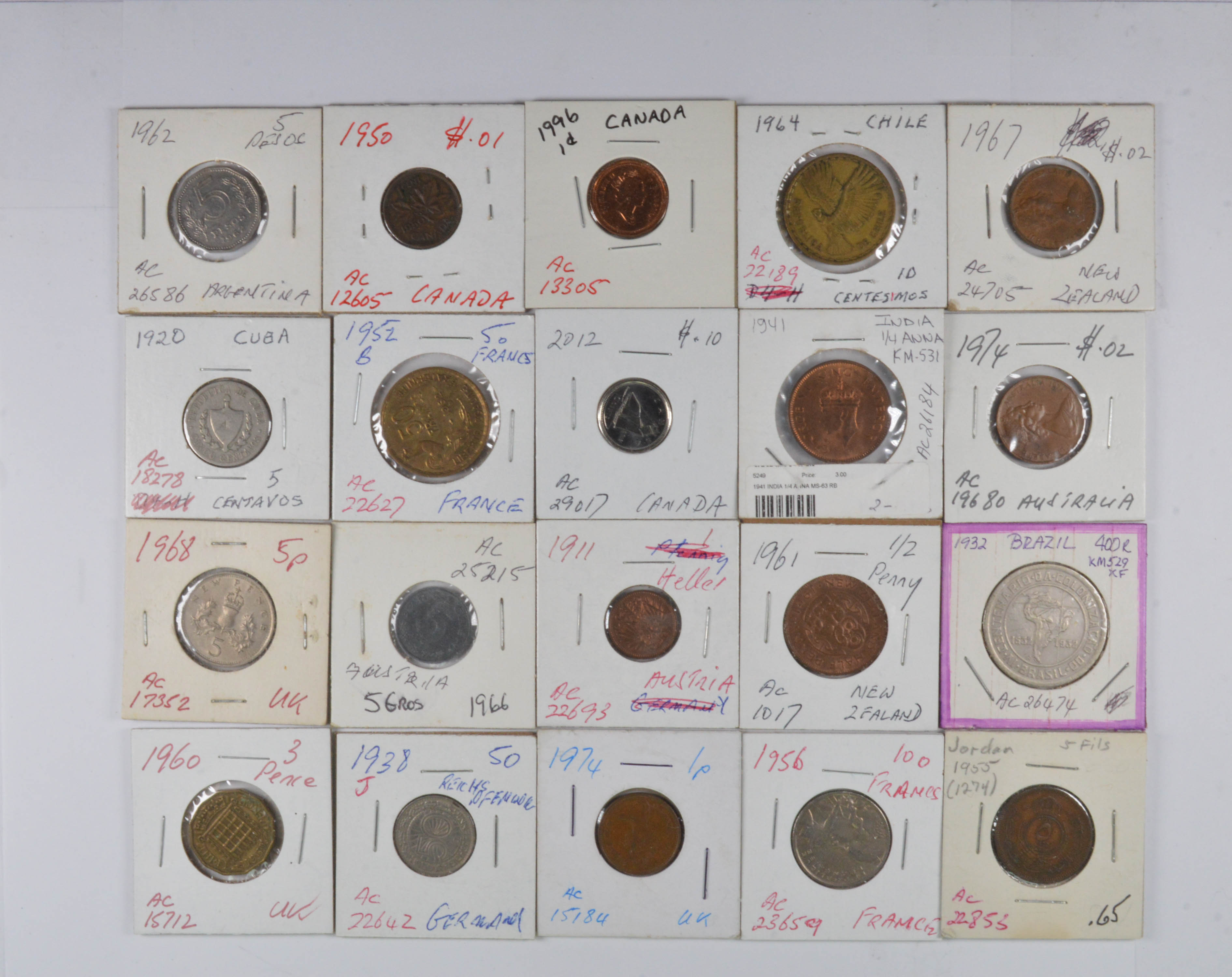 Entire Collection of 2x2 WORLD Coin Lot - You get it ALL - Fantastic ...