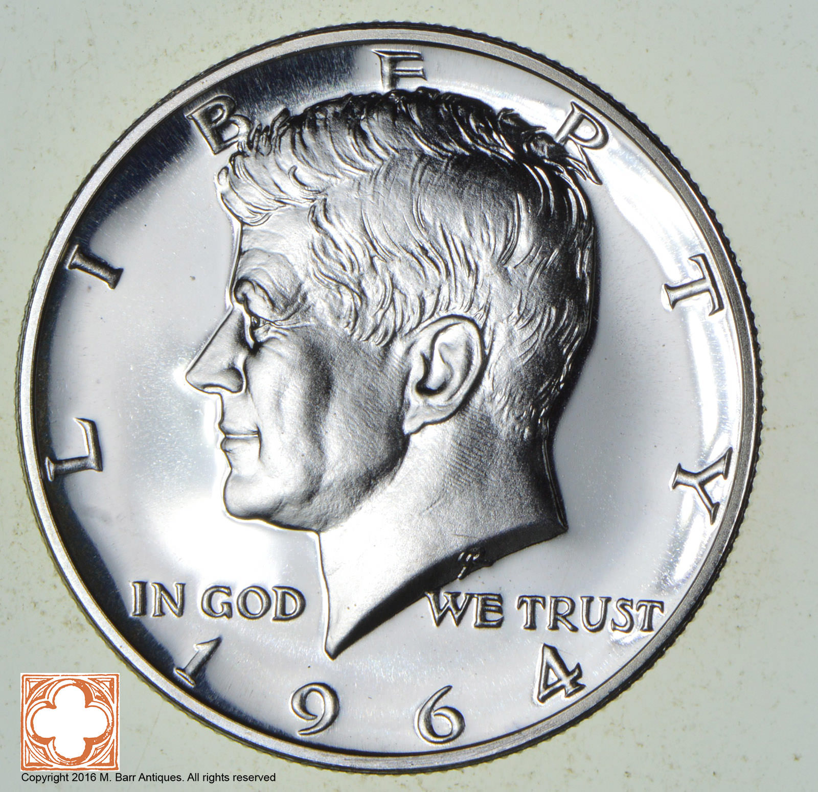 ERROR - 1964 TRANSITIONAL Reverse - PROOF Kennedy Half Dollars - 90% ...