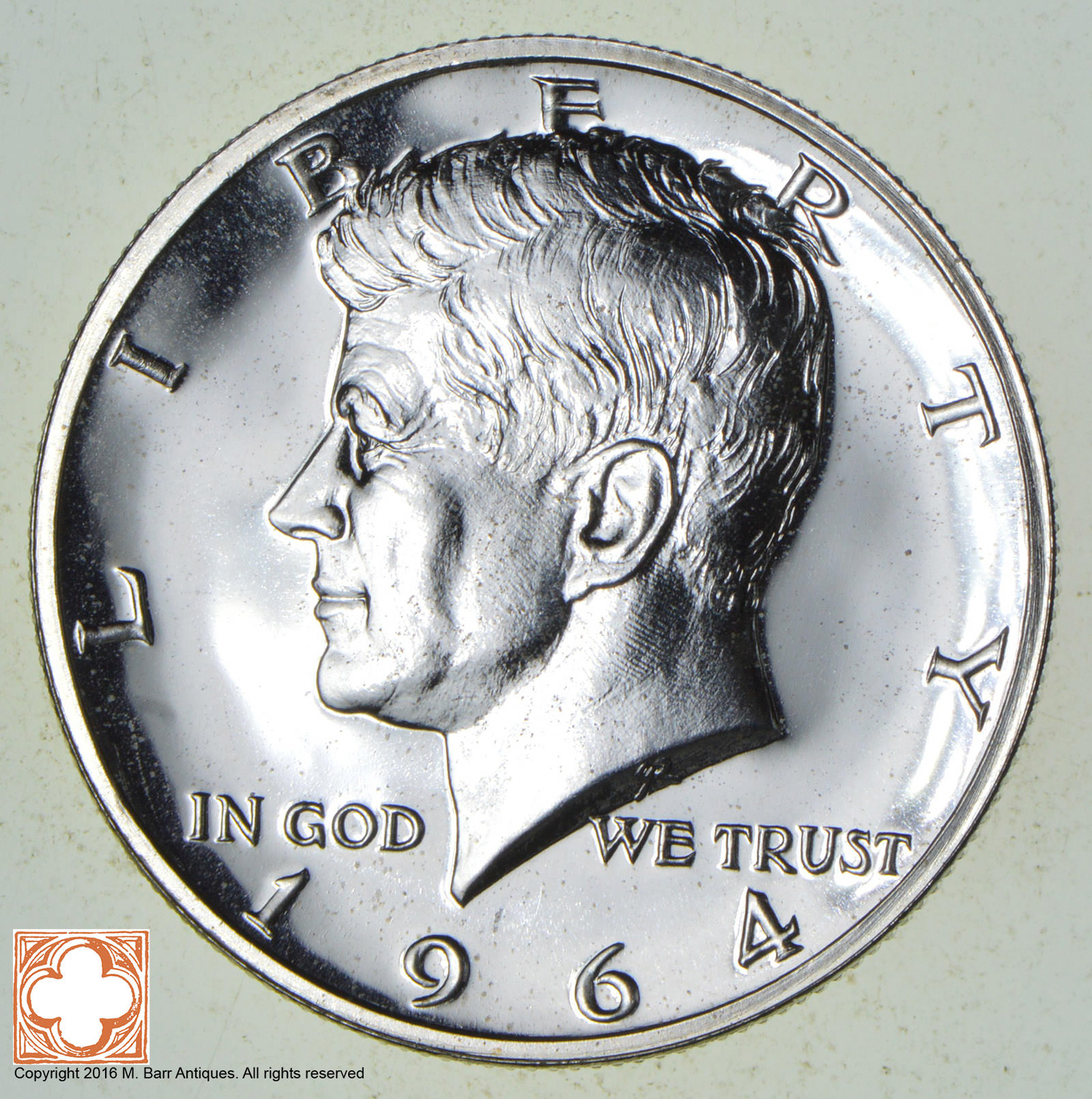 ERROR - 1964 TRANSITIONAL Reverse - PROOF Kennedy Half Dollars - 90% ...