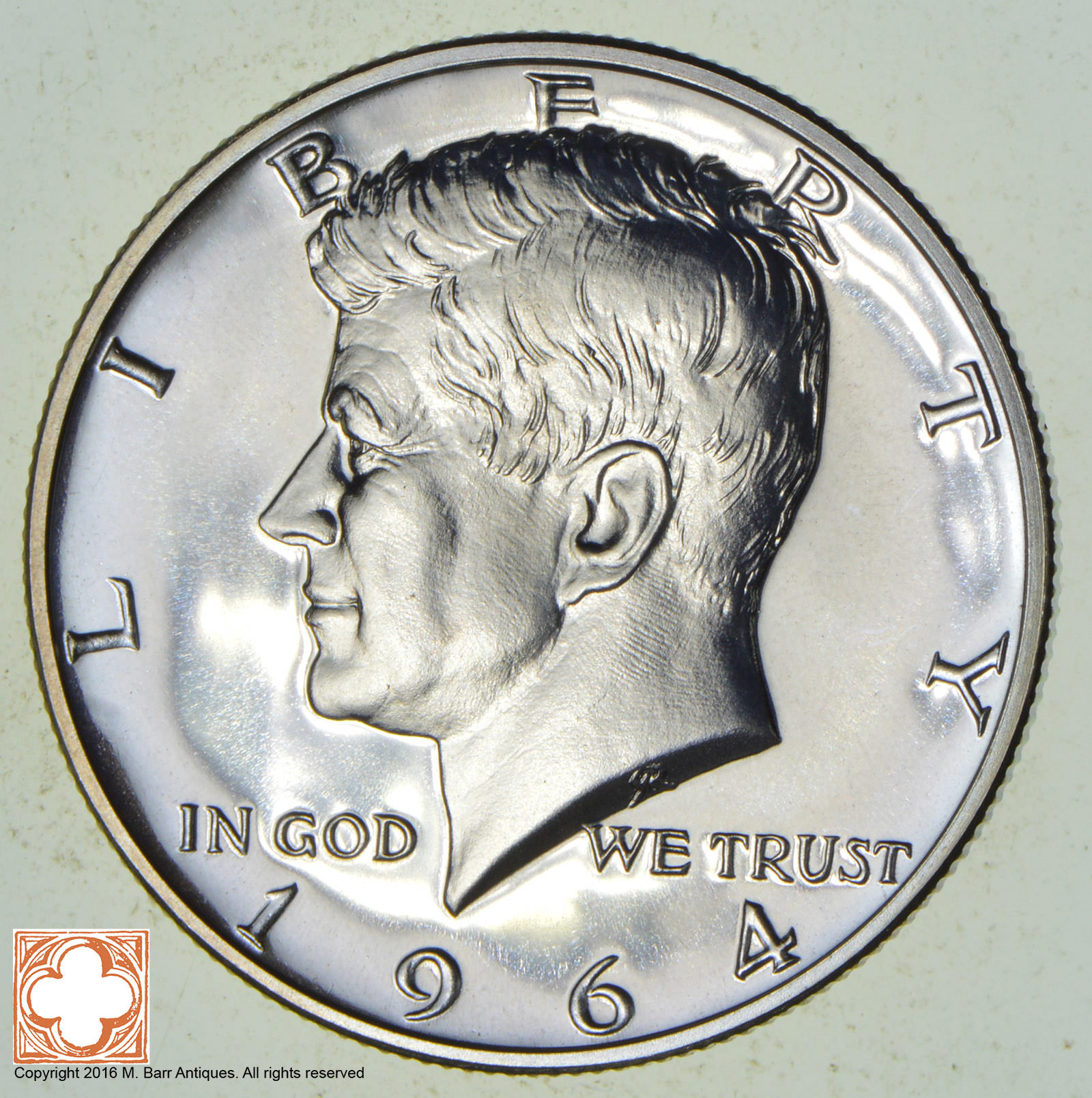 ERROR - 1964 TRANSITIONAL Reverse - PROOF Kennedy Half Dollars - 90% ...