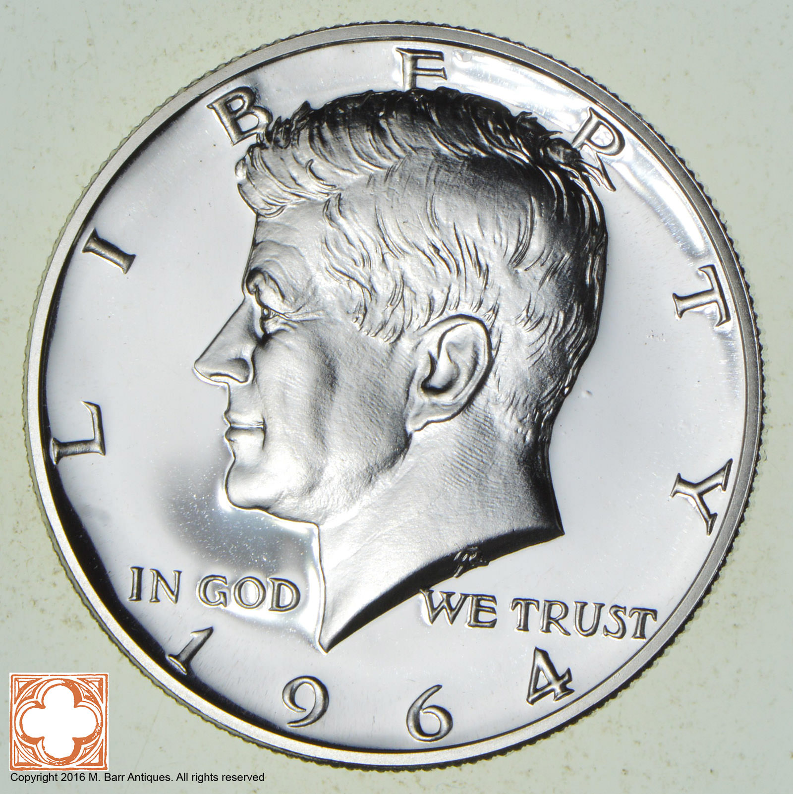 ERROR - 1964 TRANSITIONAL Reverse - PROOF Kennedy Half Dollars - 90% ...