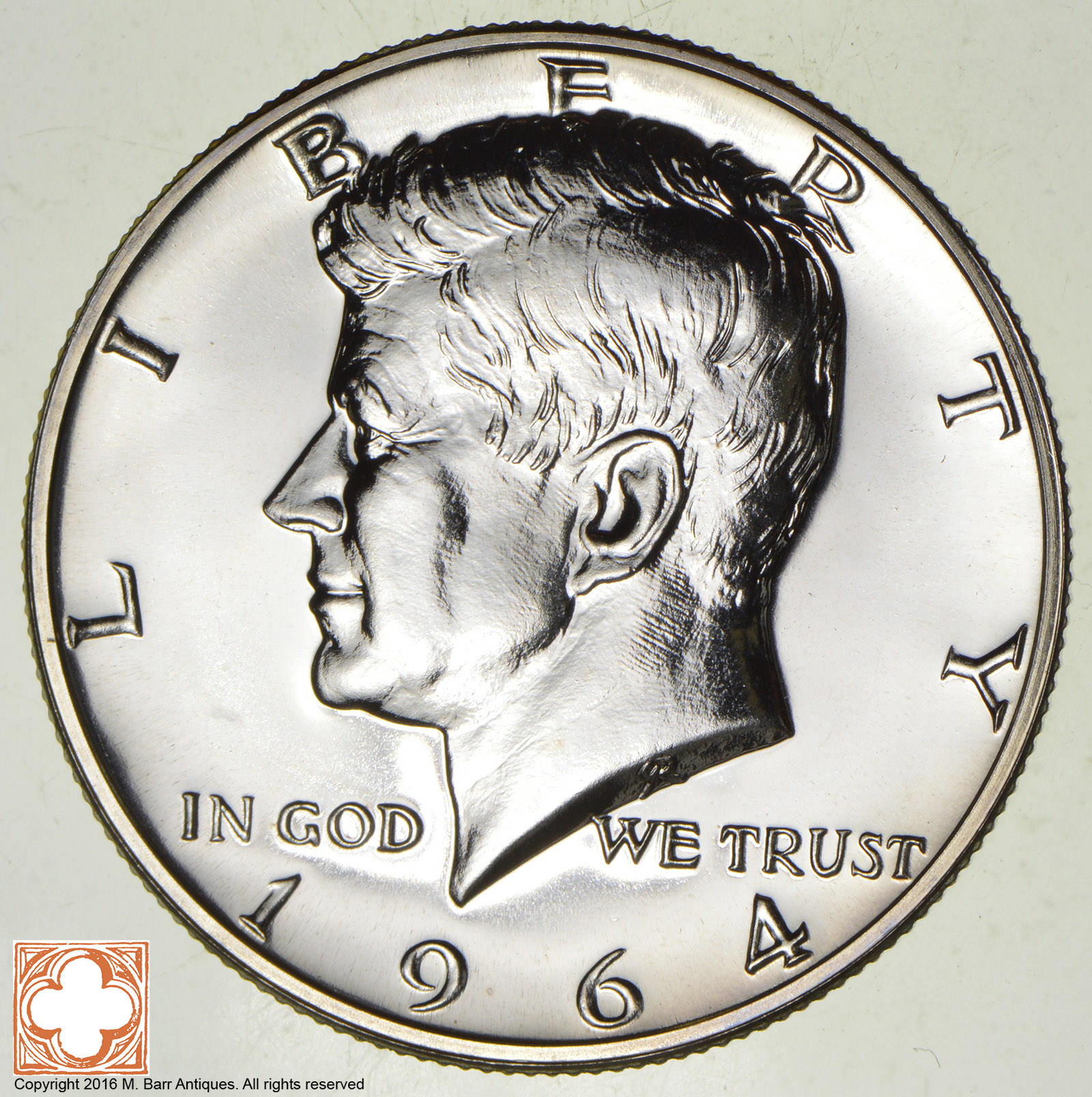 ERROR - 1964 TRANSITIONAL Reverse - PROOF Kennedy Half Dollars - 90% ...