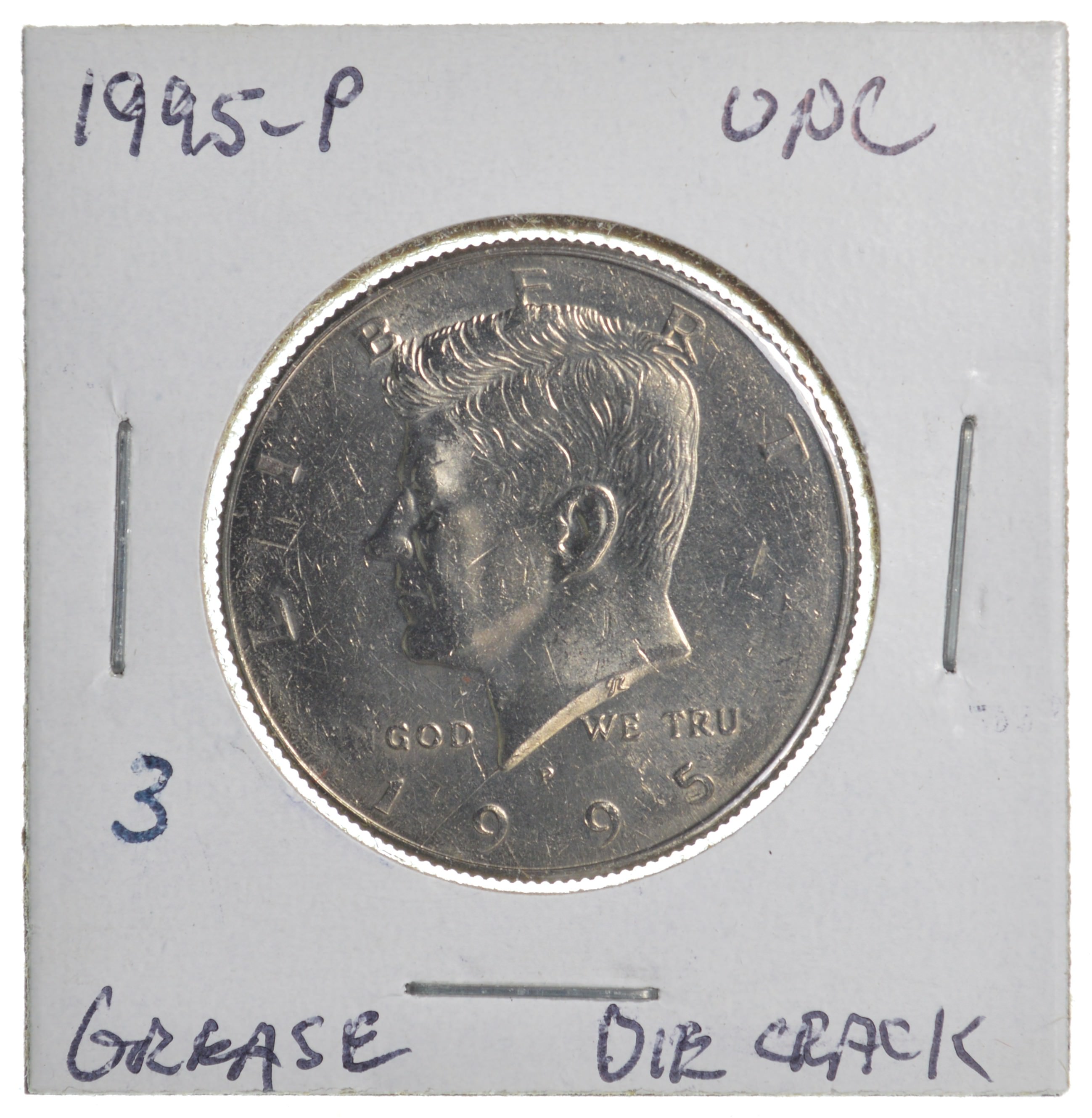 ERROR: Grease Die Struck Through Error - Kennedy Half Dollar - Tough ...