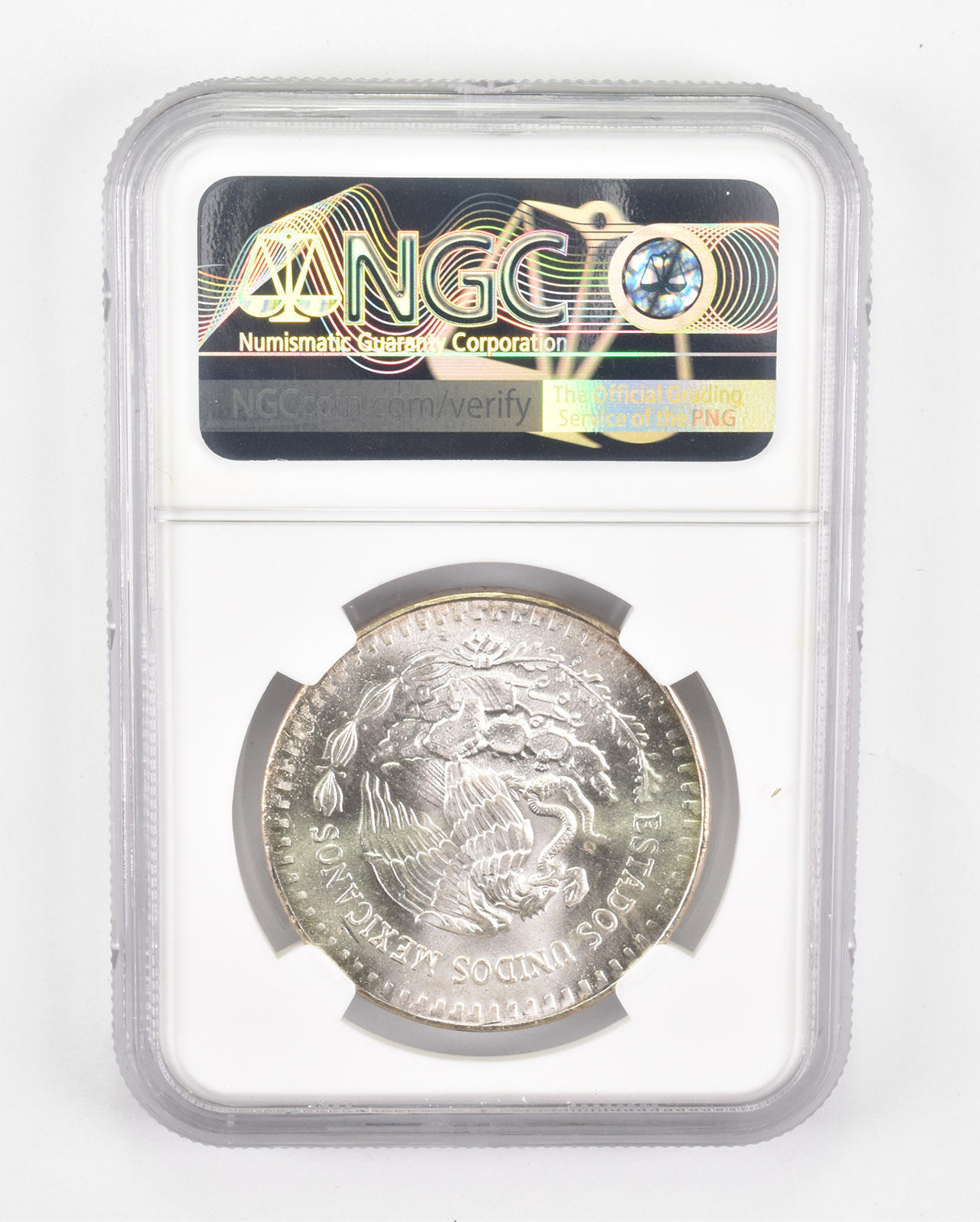 ERROR MS66 1983 Mo Mexico 1 Silver Onza - REV Lamination - Graded NGC ...