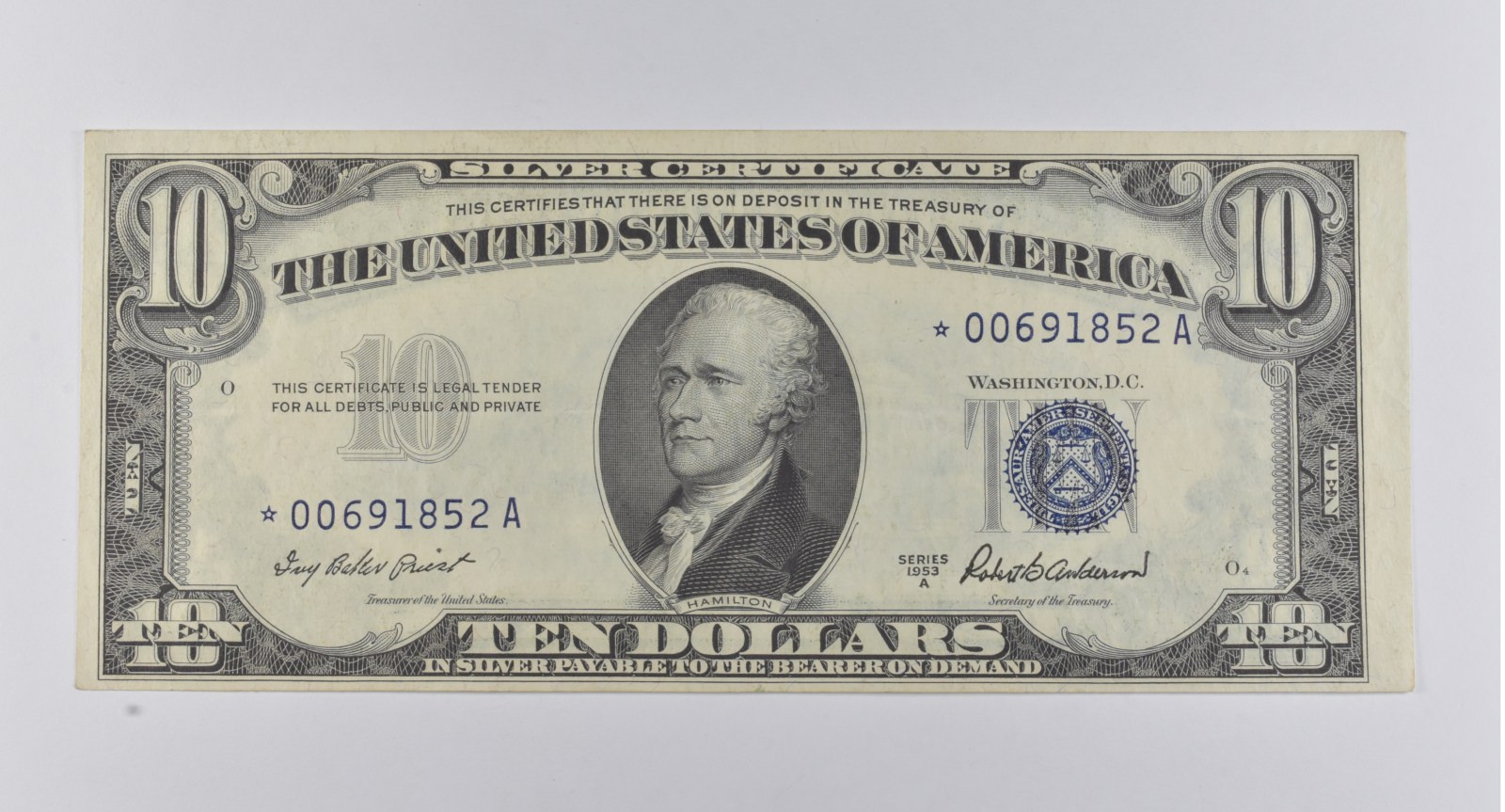 ERROR STAR Note 1953-A $10 United States Silver Certificate | Property Room