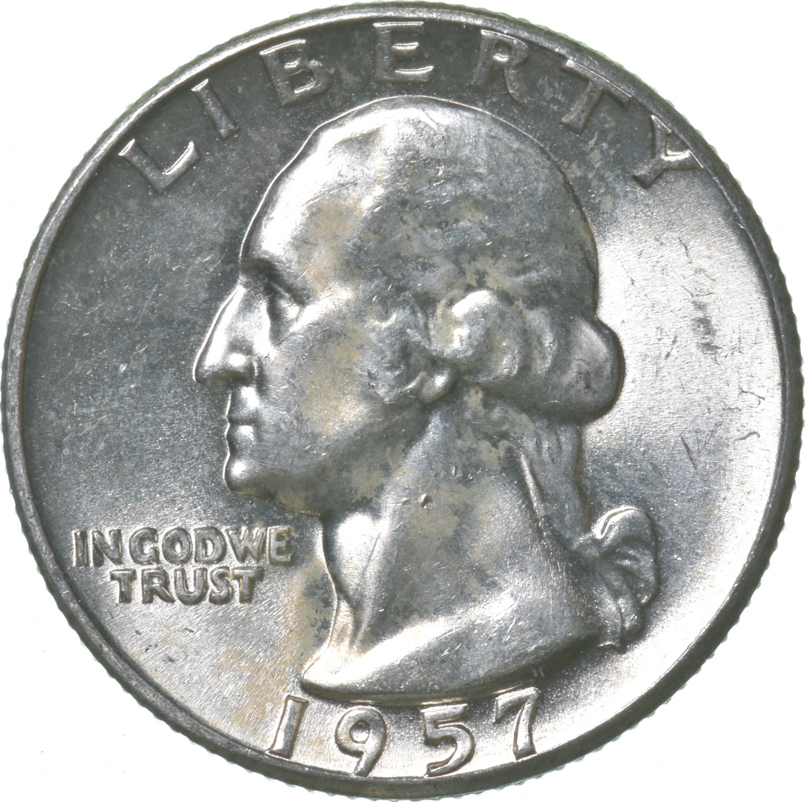 ERROR/Variety - Type B Reverse BU 1957 Washington Quarter - Silver ...