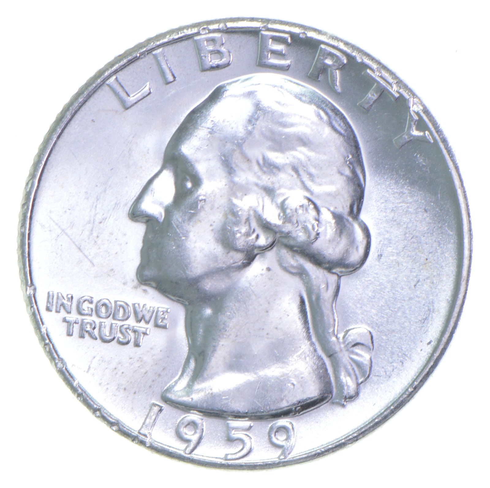 ERROR/Variety - Type B Reverse BU 1959 Washington Quarter - Silver ...