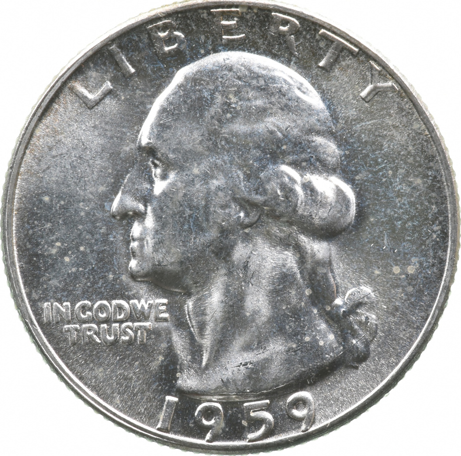 ERROR/Variety - Type B Reverse BU 1959 Washington Quarter - Silver ...