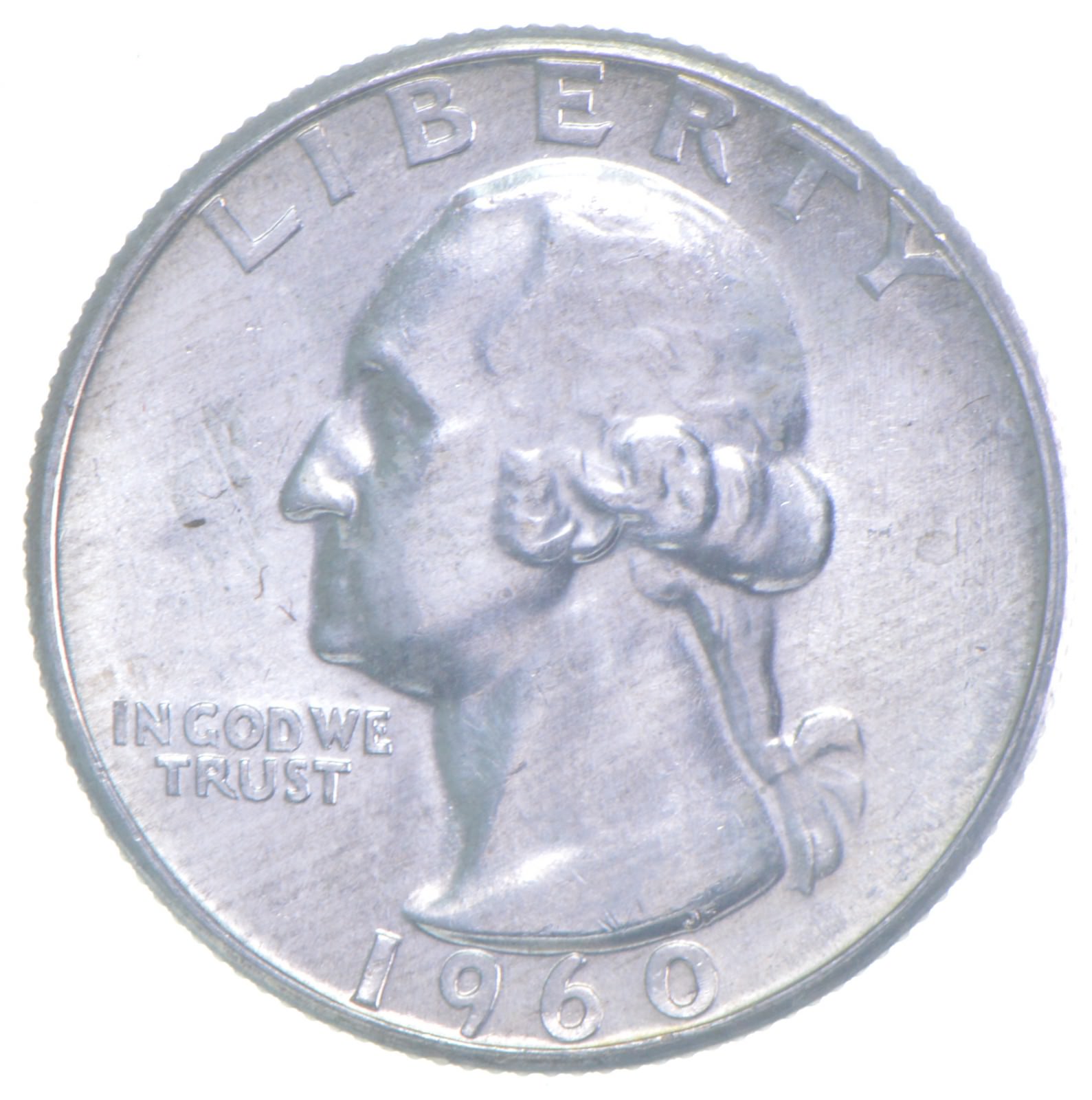 ERROR/Variety - Type B Reverse BU 1960 Washington Quarter - Silver ...