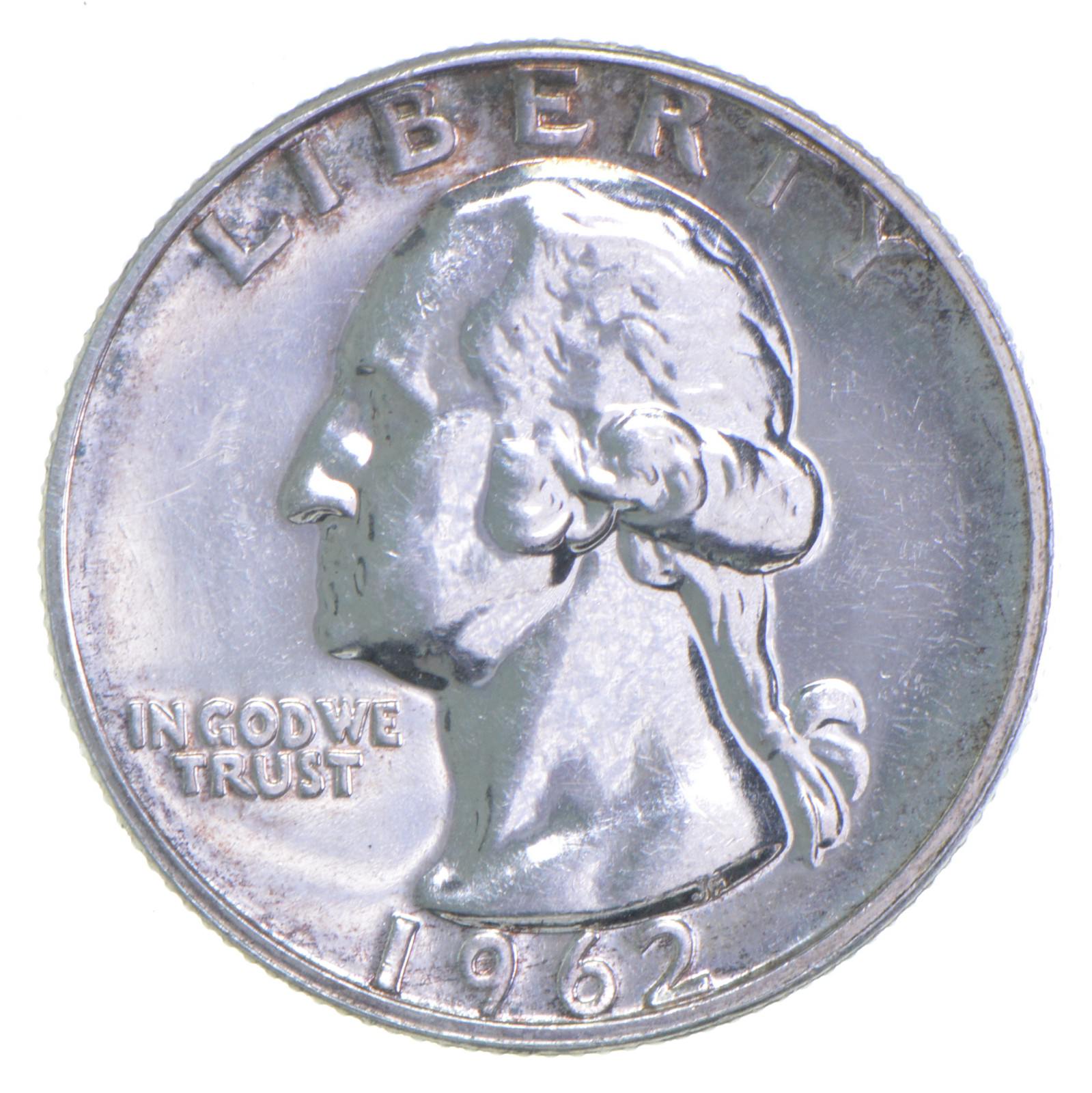 ERROR/Variety - Type B Reverse BU 1962 Washington Quarter - Silver ...