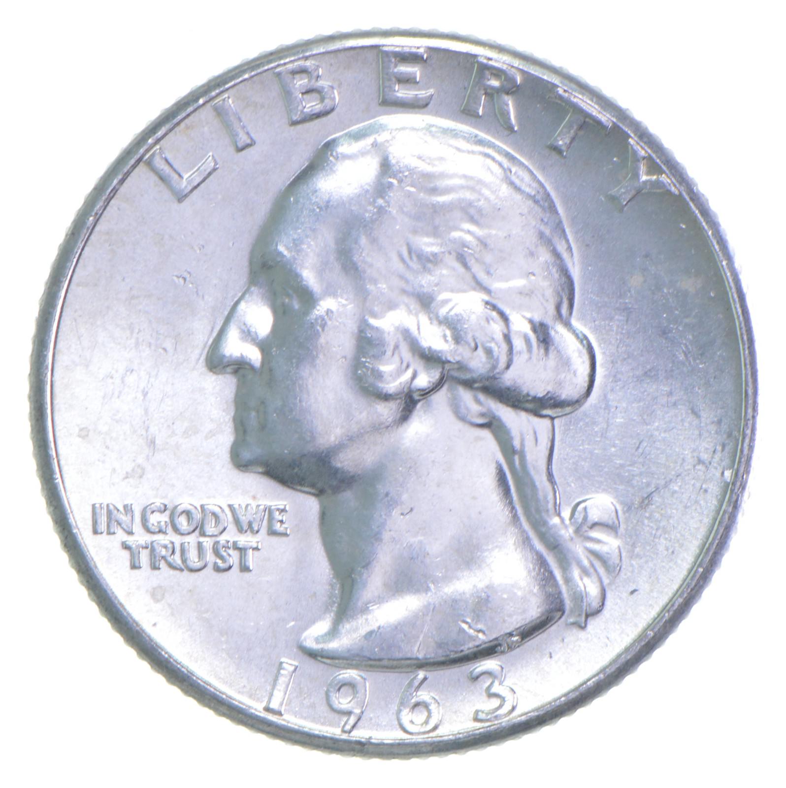 ERROR/Variety - Type B Reverse BU 1963 Washington Quarter - Silver ...
