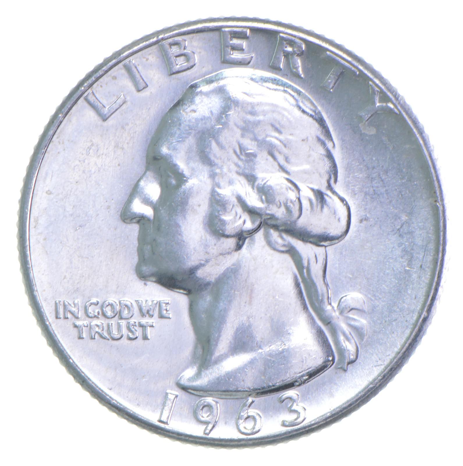 ERROR/Variety - Type B Reverse BU 1963 Washington Quarter - Silver ...