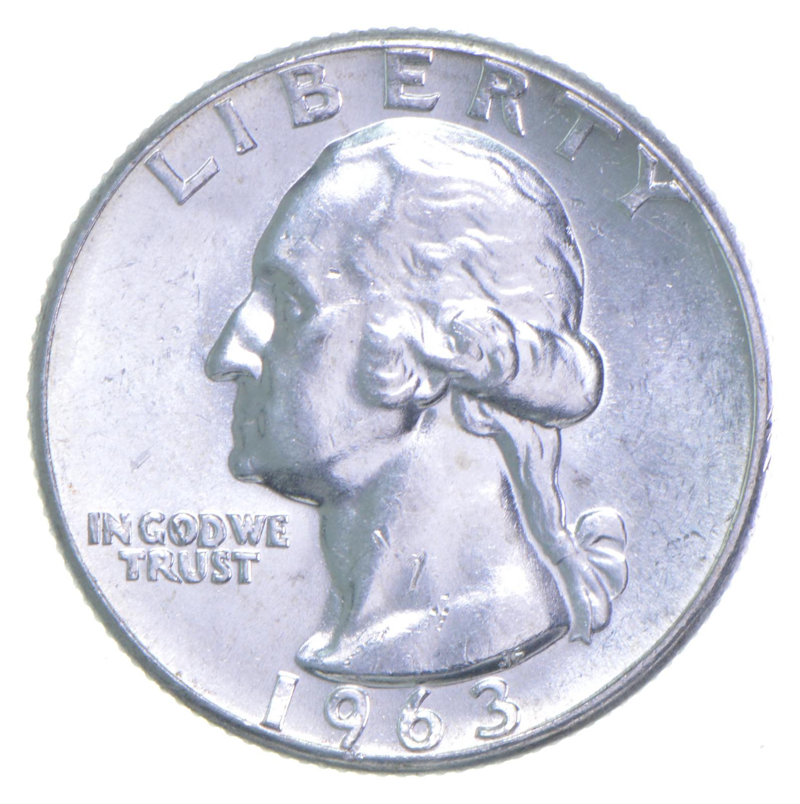 ERROR/Variety - Type B Reverse BU 1963 Washington Quarter - Silver ...