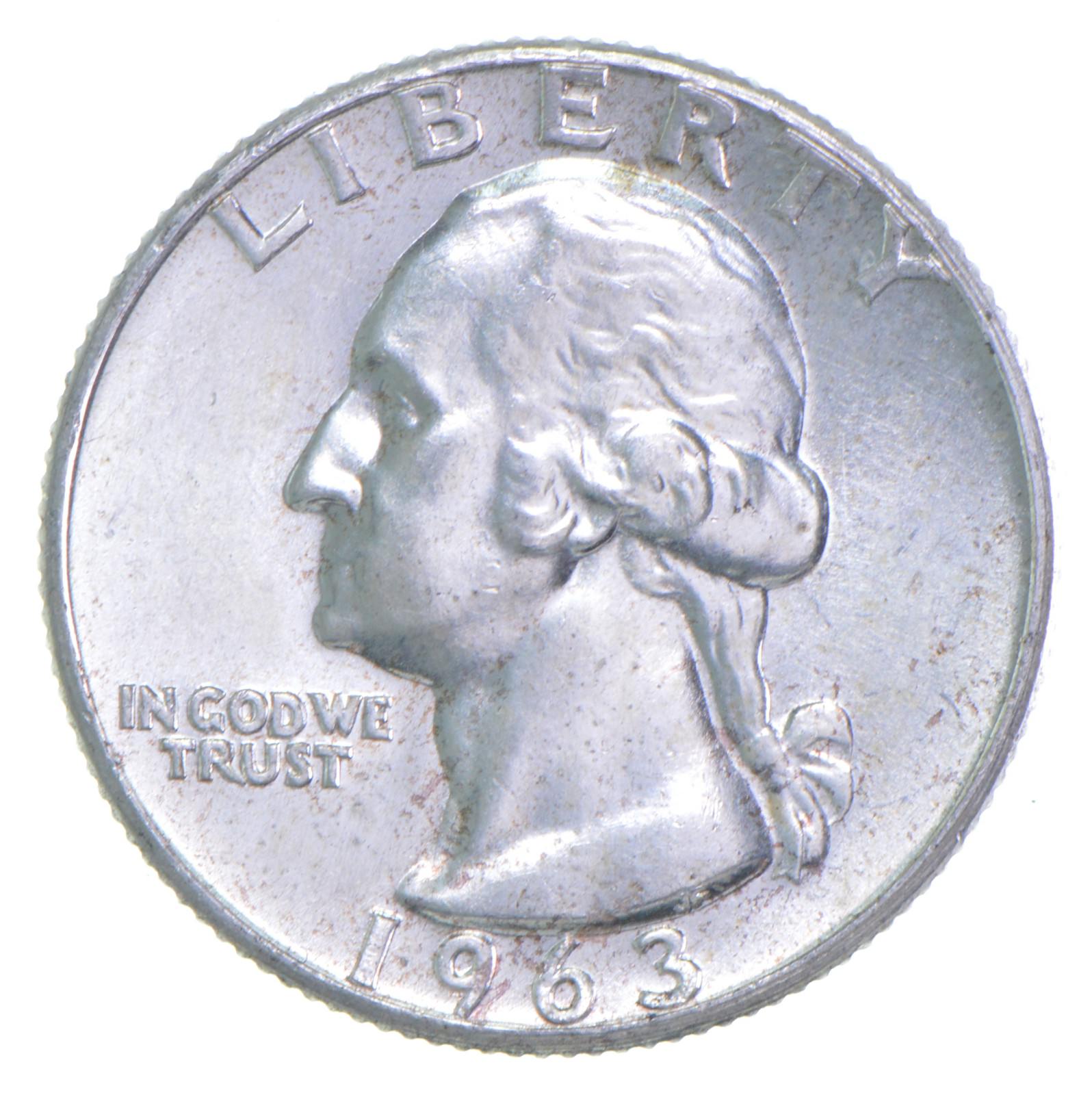 ERROR/Variety - Type B Reverse BU 1963 Washington Quarter - Silver ...