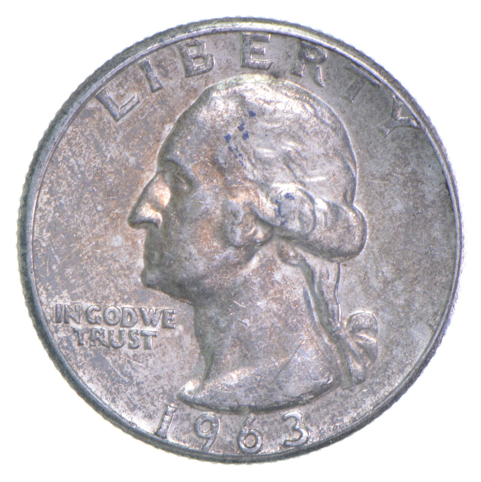 ERROR/Variety - Type B Reverse BU 1963 Washington Quarter - Silver ...