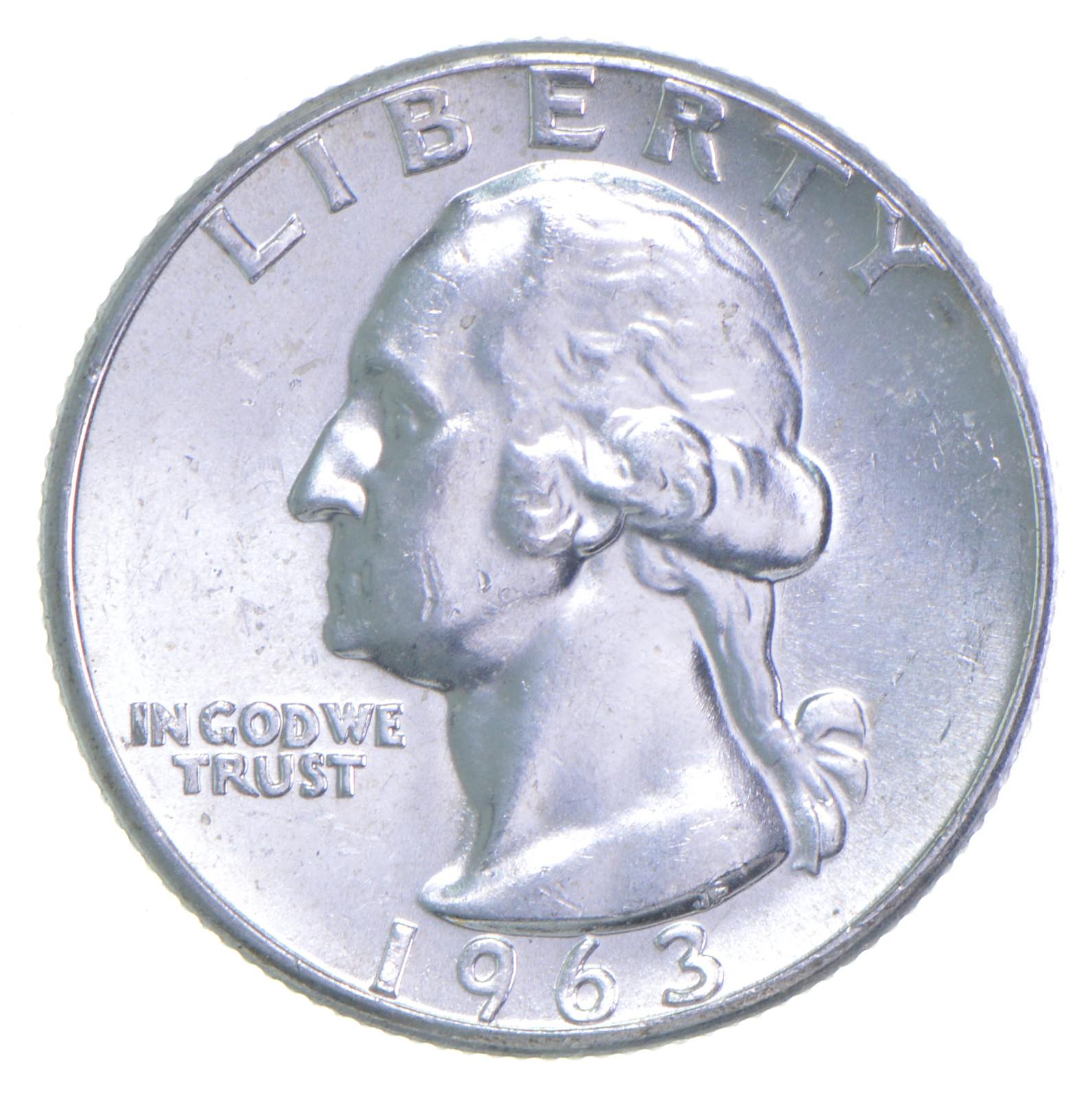 ERROR/Variety - Type B Reverse BU 1963 Washington Quarter - Silver ...