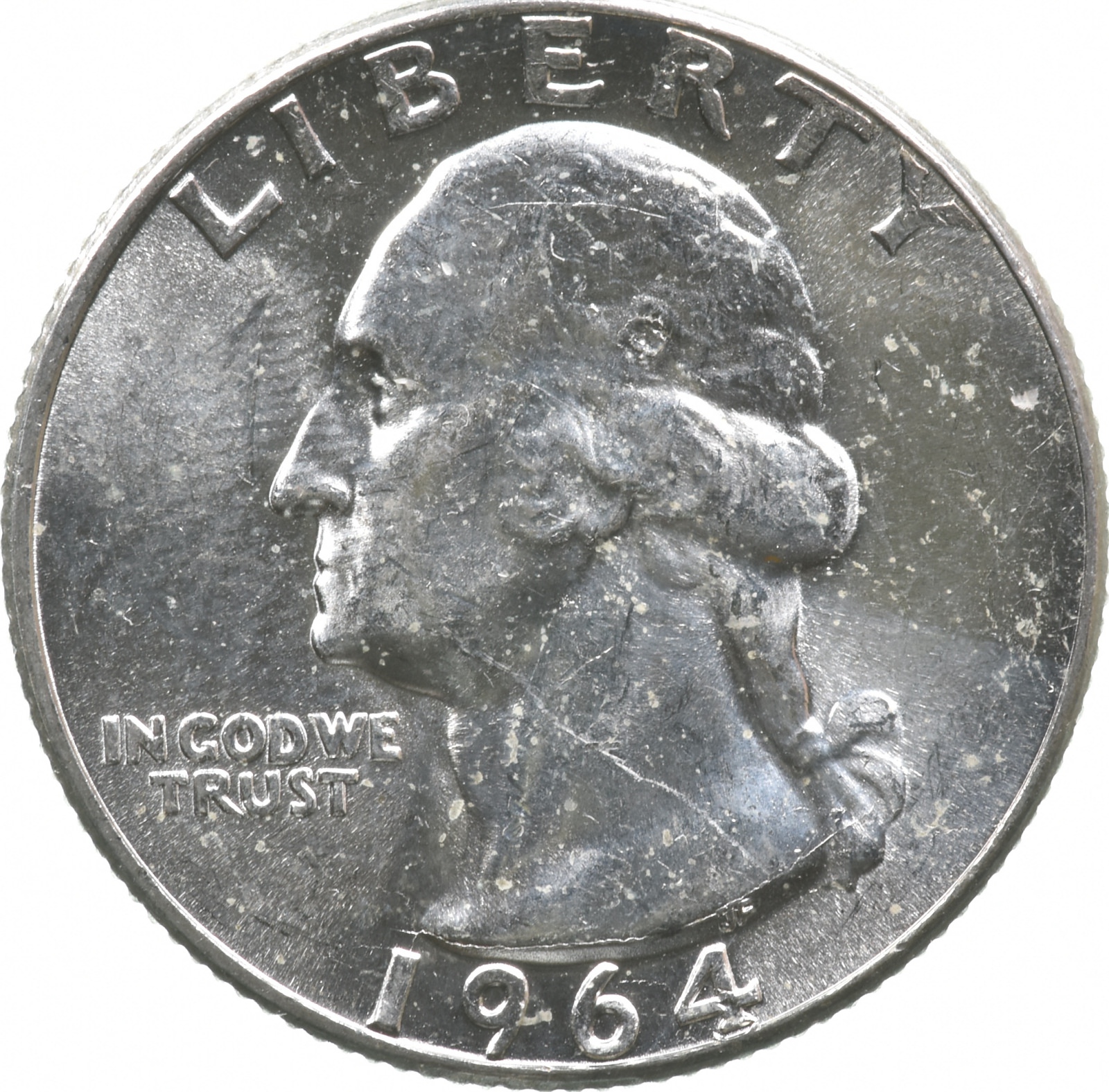 ERROR/Variety - Type B Reverse BU 1964 Washington Quarter - Silver ...