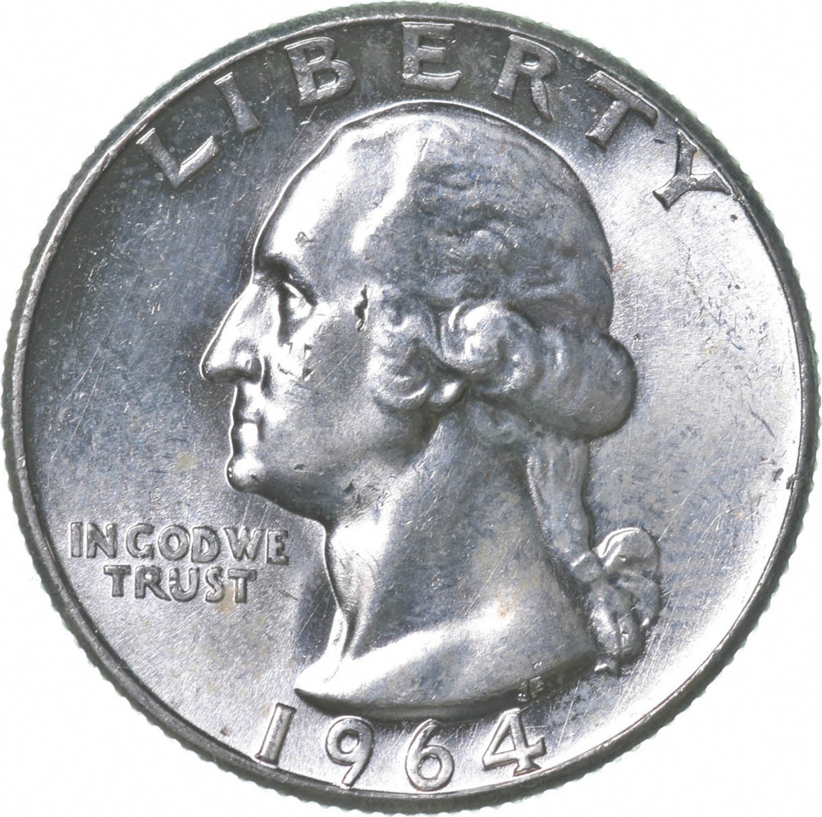 ERROR/Variety - Type B Reverse BU 1964 Washington Quarter - Silver ...