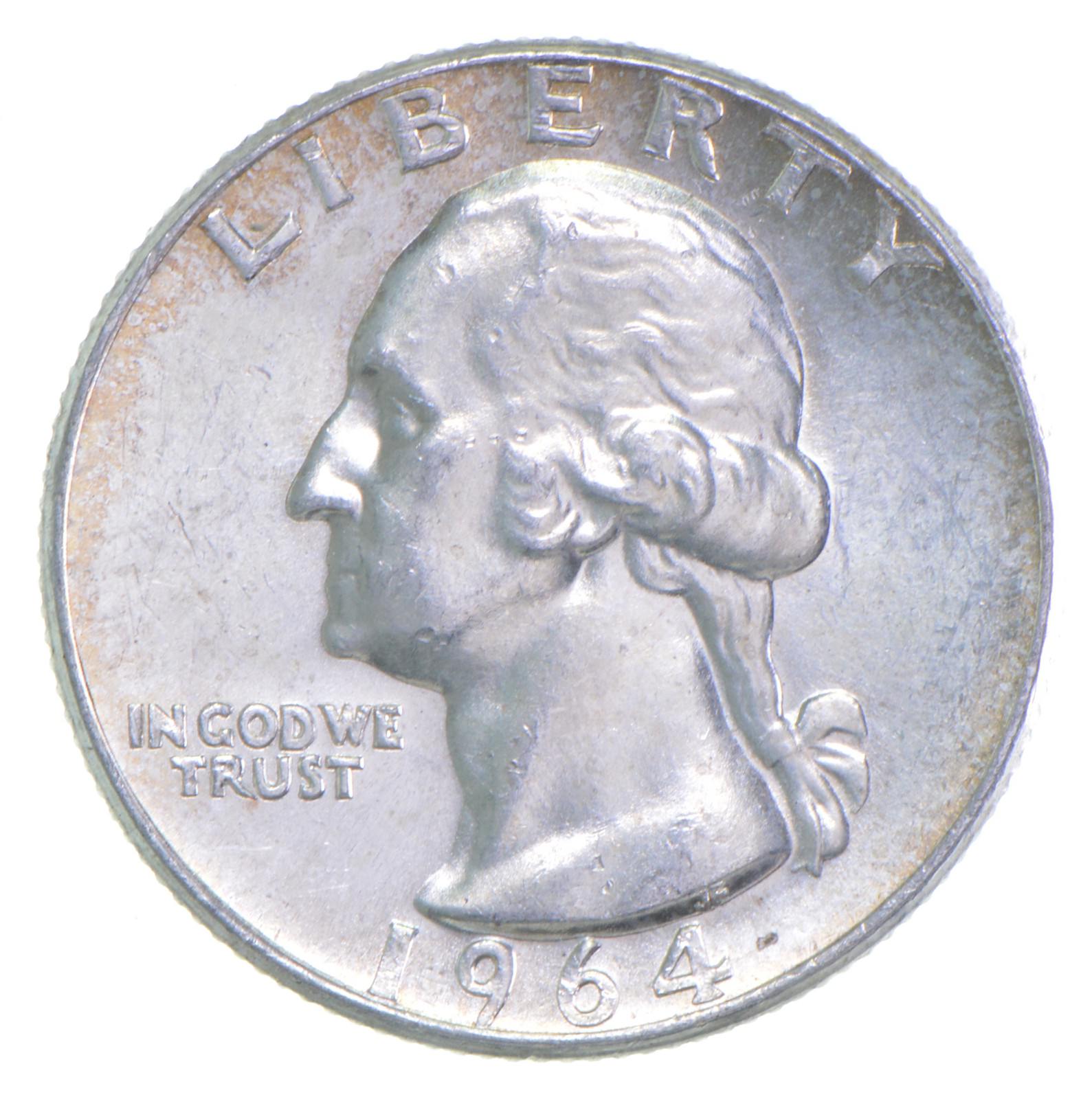 ERROR/Variety - Type B Reverse BU 1964 Washington Quarter - Silver ...