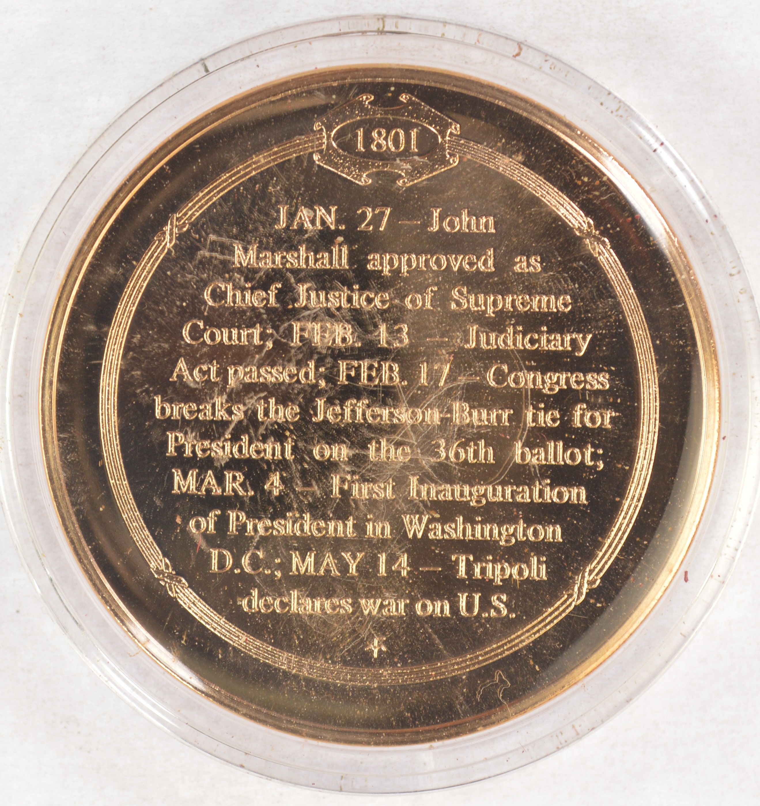 Feb. 17, 1801 Election Of Jefferson Decided By Congress - Bronze ...