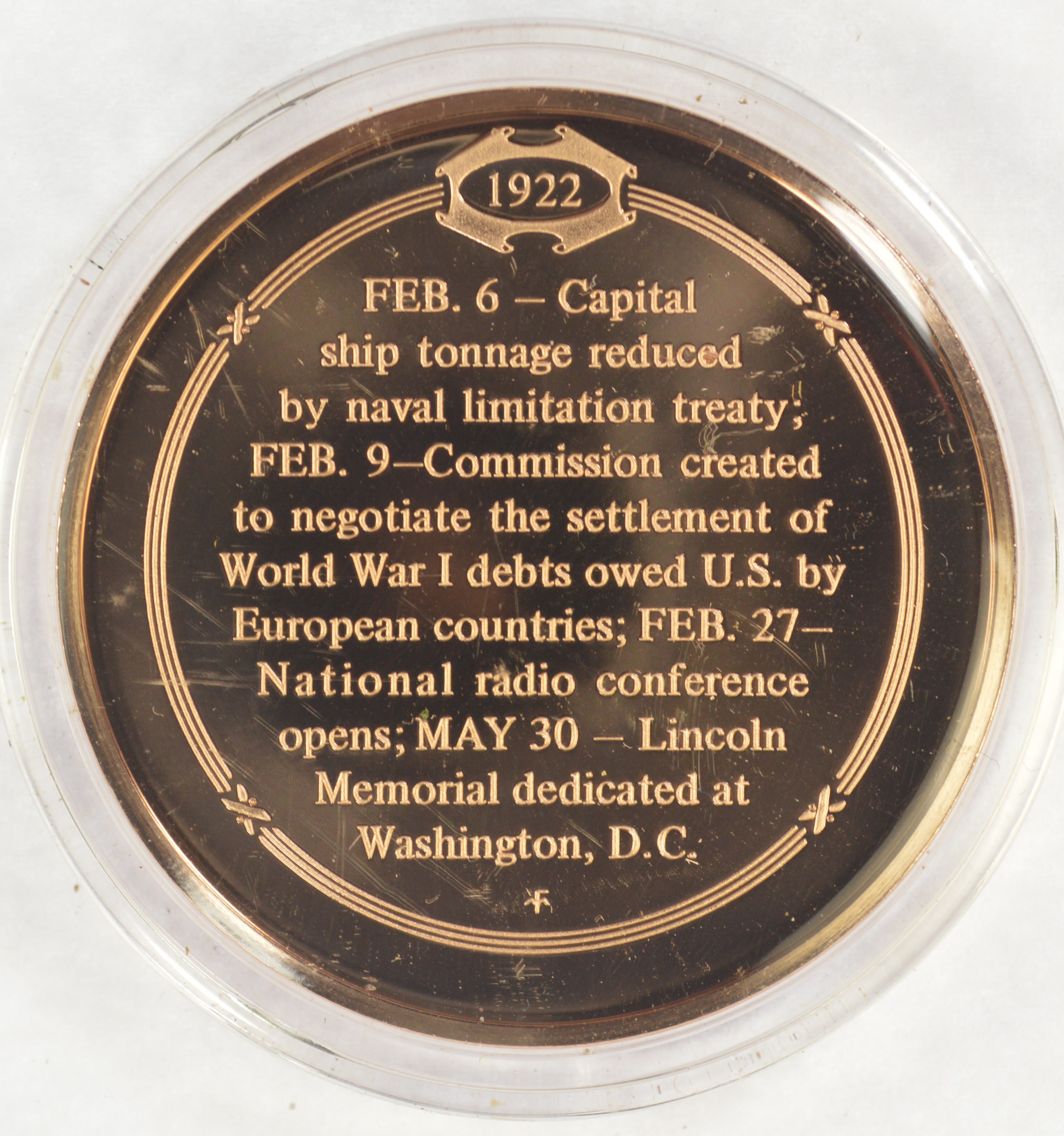 February 6, 1922 Naval Limitation Treaty - Bronze Historic ...