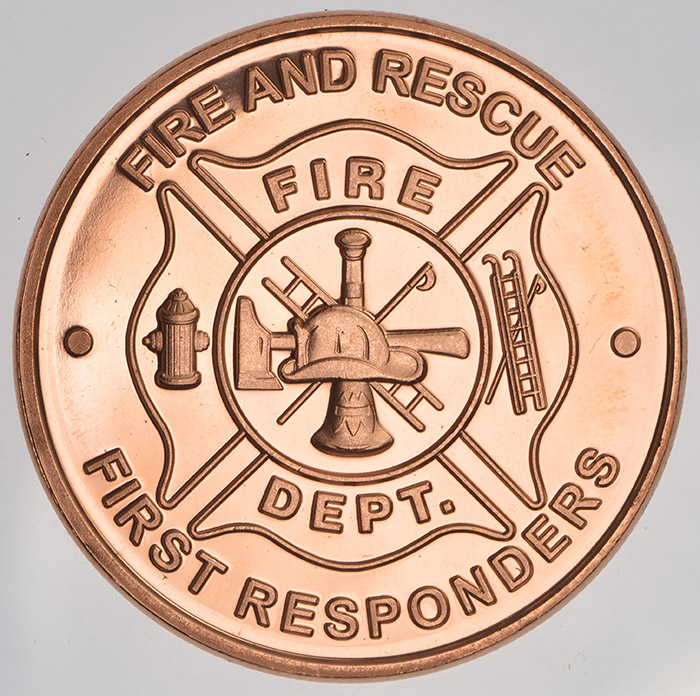 Fire & Rescue - First Responders - 1 Oz .999 Fine Copper Round ...