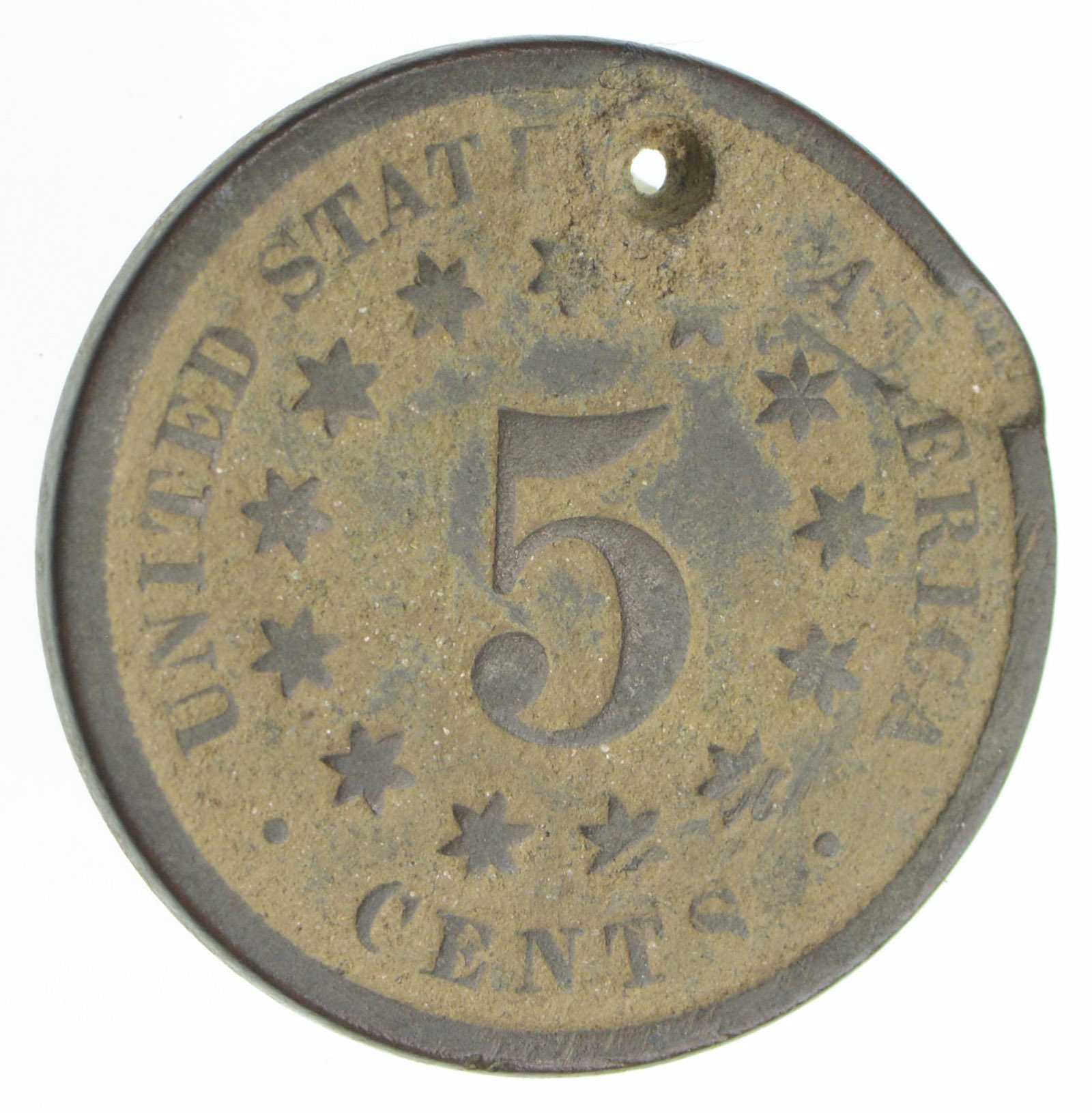 First Nickel Design 1860's-80's Era - US Shield Nickel US Type Coin ...